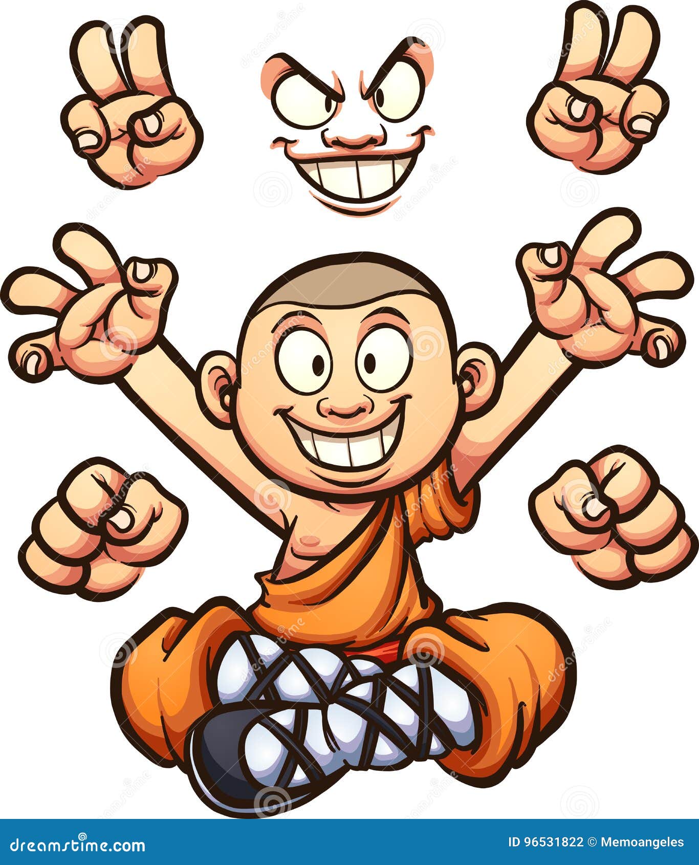 Cartoon monk stock vector. Illustration of happy, separate - 96531822