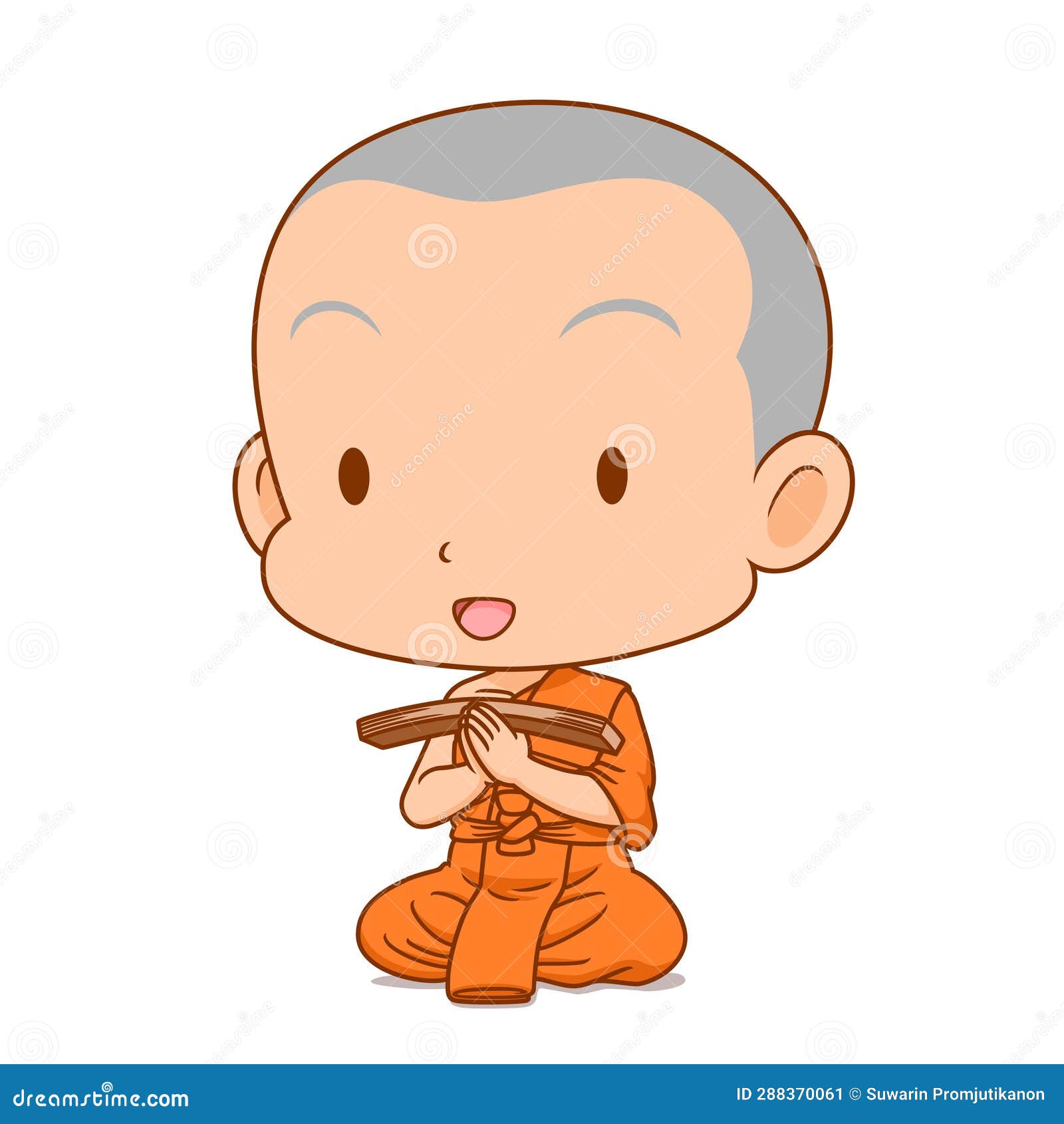 Cartoon Monk Preaching Dharma Sermon. Stock Vector - Illustration of ...