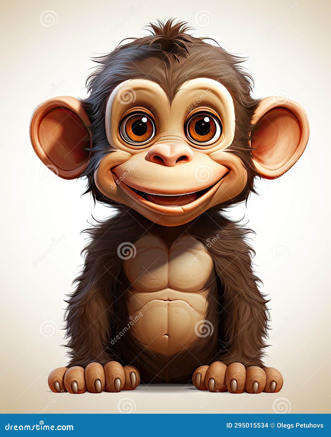 A Cartoon Monkey with Big Eyes and a Smile on His Face. Generative Ai ...