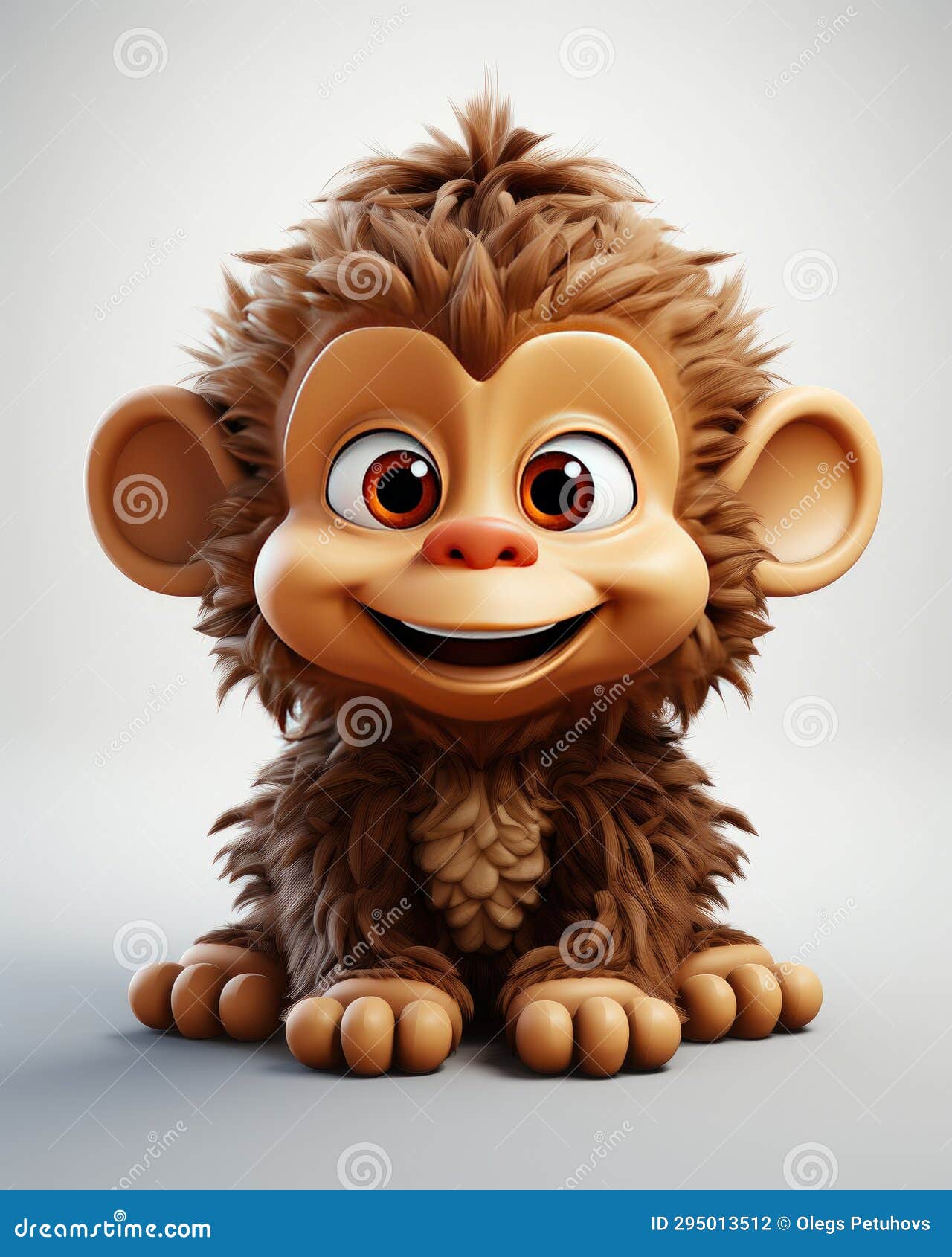 A Cartoon Monkey with Big Eyes and a Smile on Its Face. Generative Ai ...