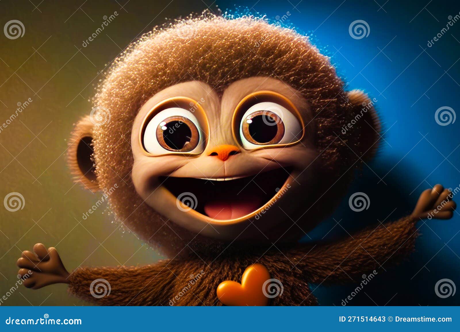 Cartoon Baby Monkey Face
