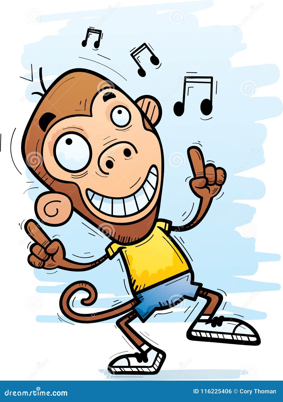 Cartoon Monkey Dancing stock vector. Illustration of sketch - 116225406