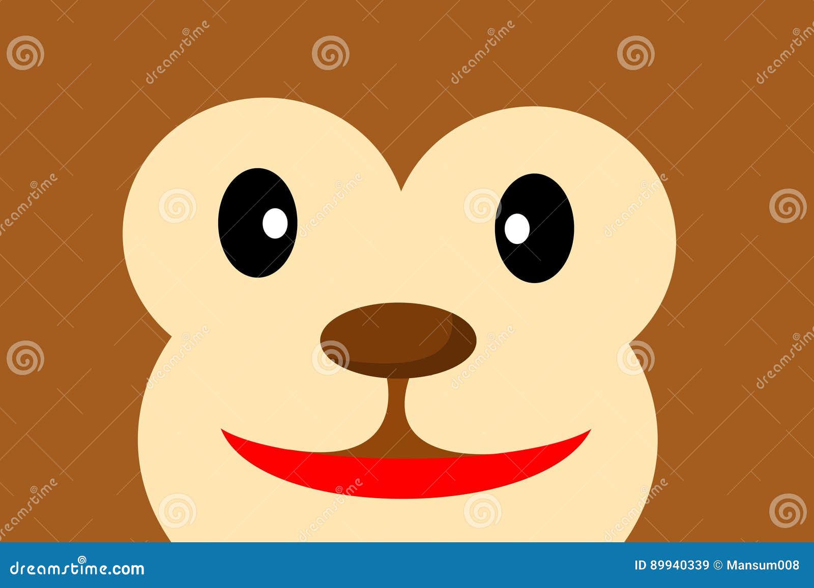 Cartoon monkey face stock illustration. Illustration of cute - 89940339