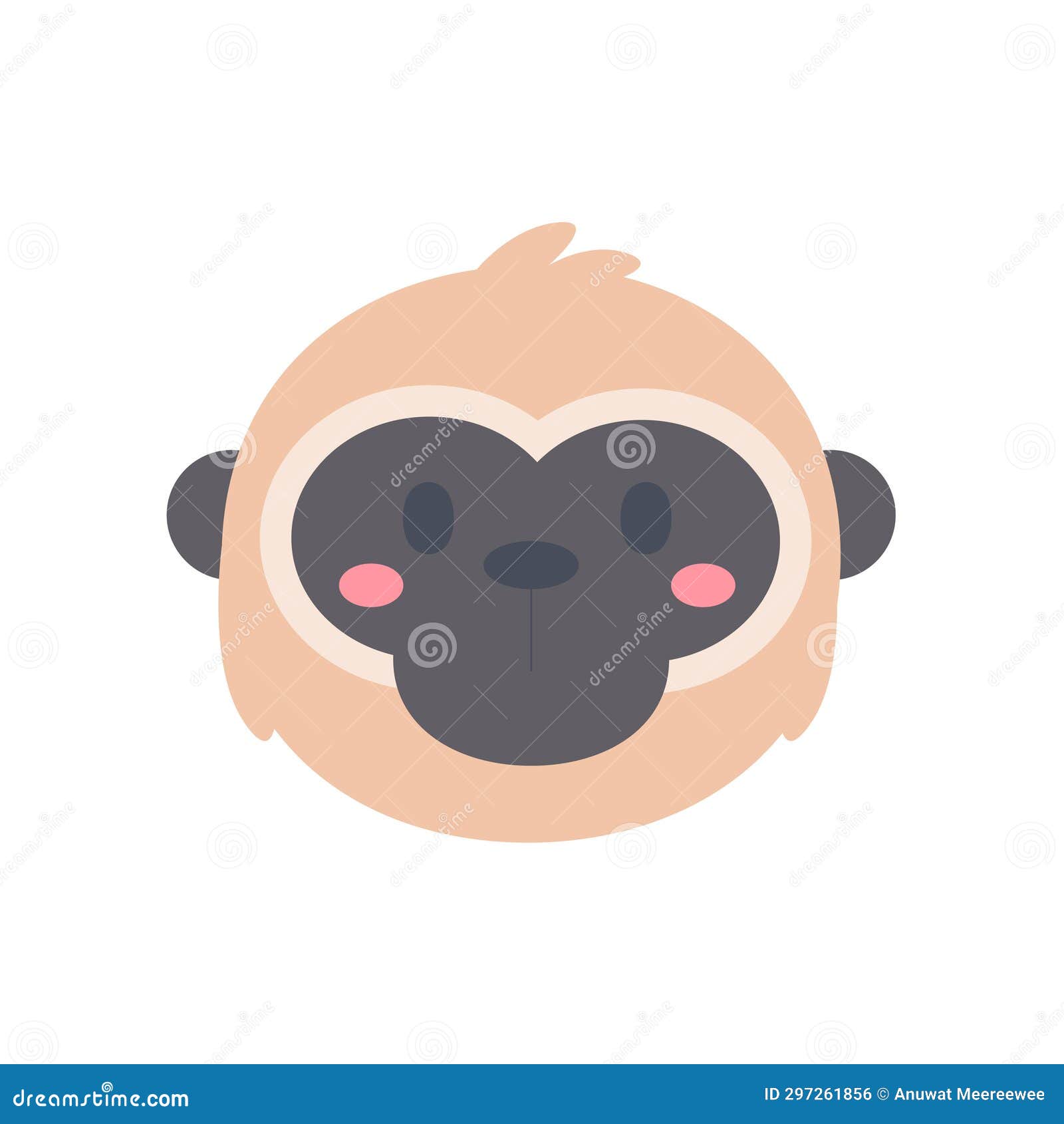 Cartoon Monkey Face Cute Pets for Kids Stock Vector - Illustration of ...