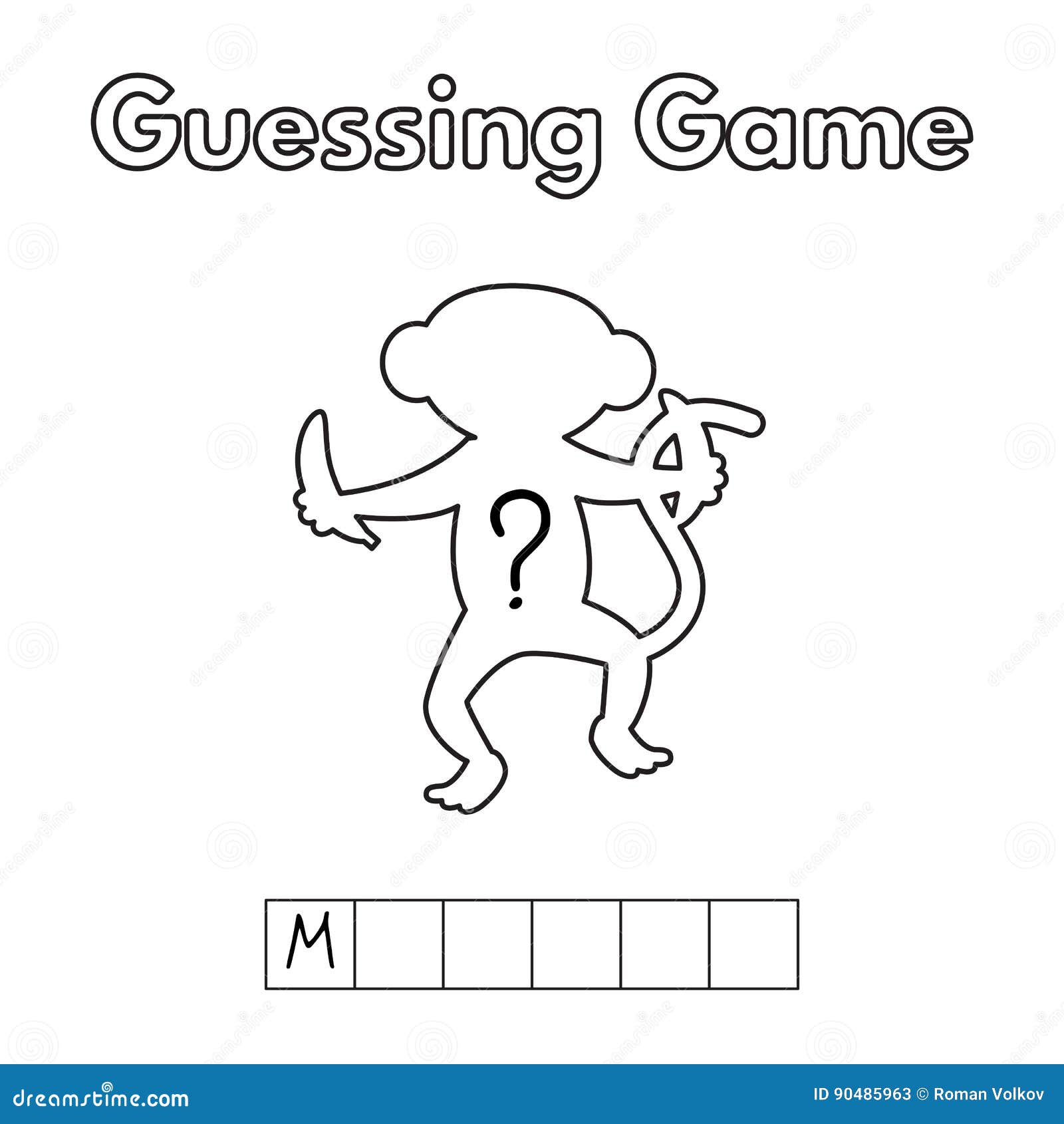 Cartoon Monkey Guessing Game Stock Vector - Illustration of english ...