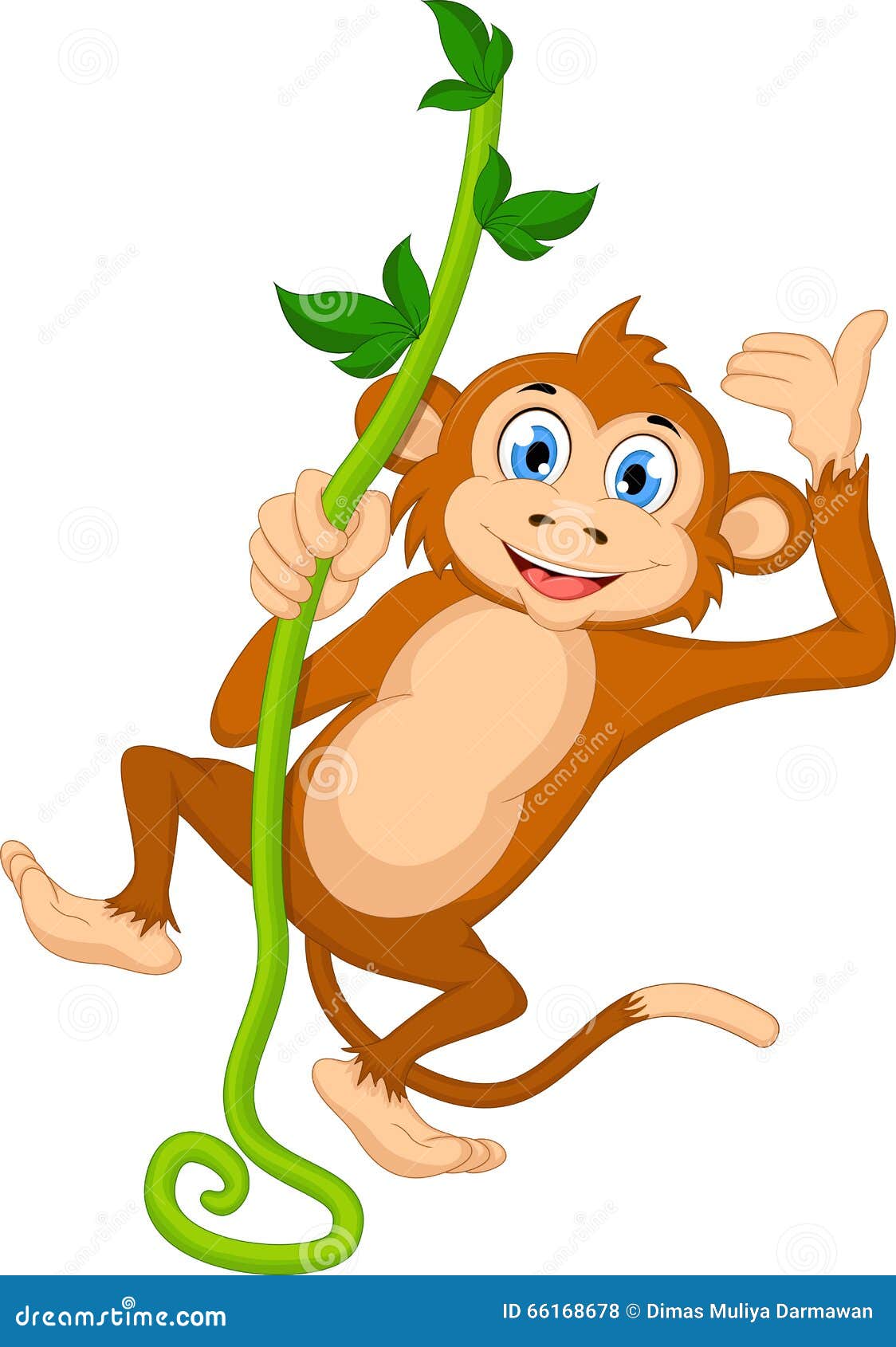 Cartoon monkey hanging stock illustration. Illustration of hanging ...