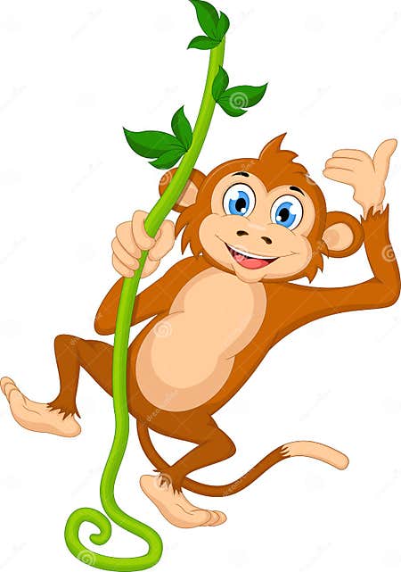 Cartoon monkey hanging stock illustration. Illustration of hanging ...