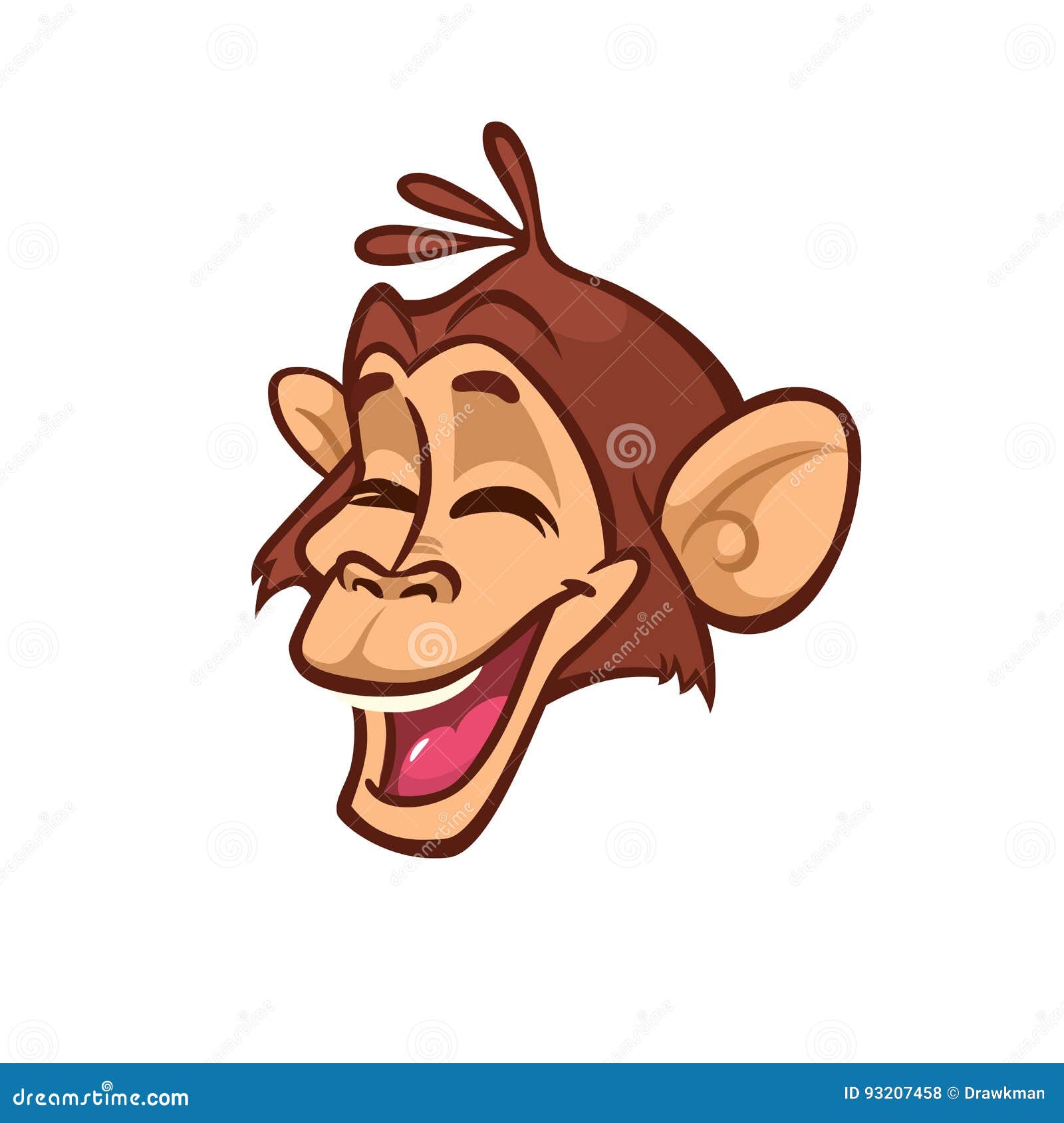 Cartoon Monkey Head Smiling Icon. Vector Isolated. Stock Vector ...