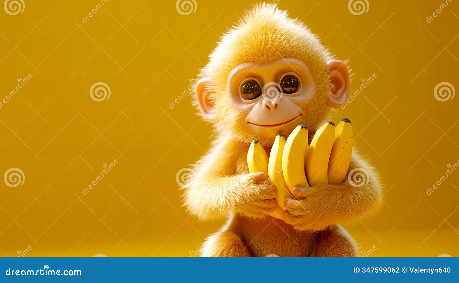 A Small Monkey Holding a Bunch of Bananas Stock Illustration ...