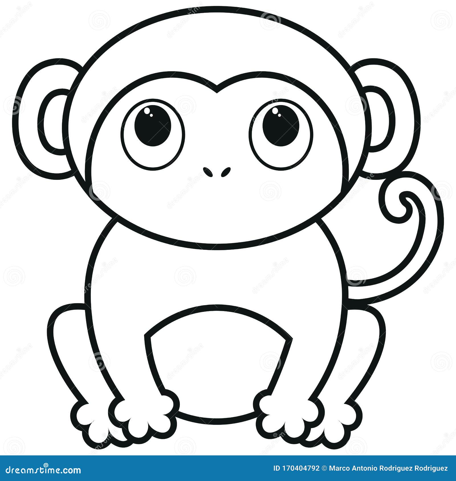 Cartoon Monkey Isolated on White Background Stock Illustration ...