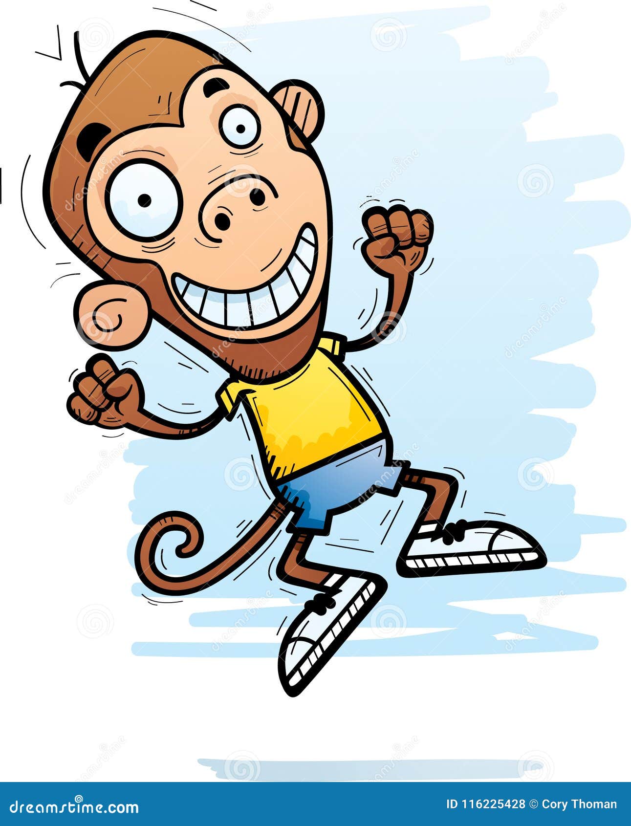 Cartoon Monkey Jumping stock vector. Illustration of smiling - 116225428
