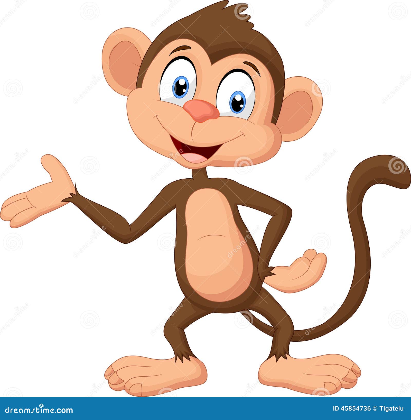 Cartoon monkey presenting stock vector. Illustration of advertisement ...