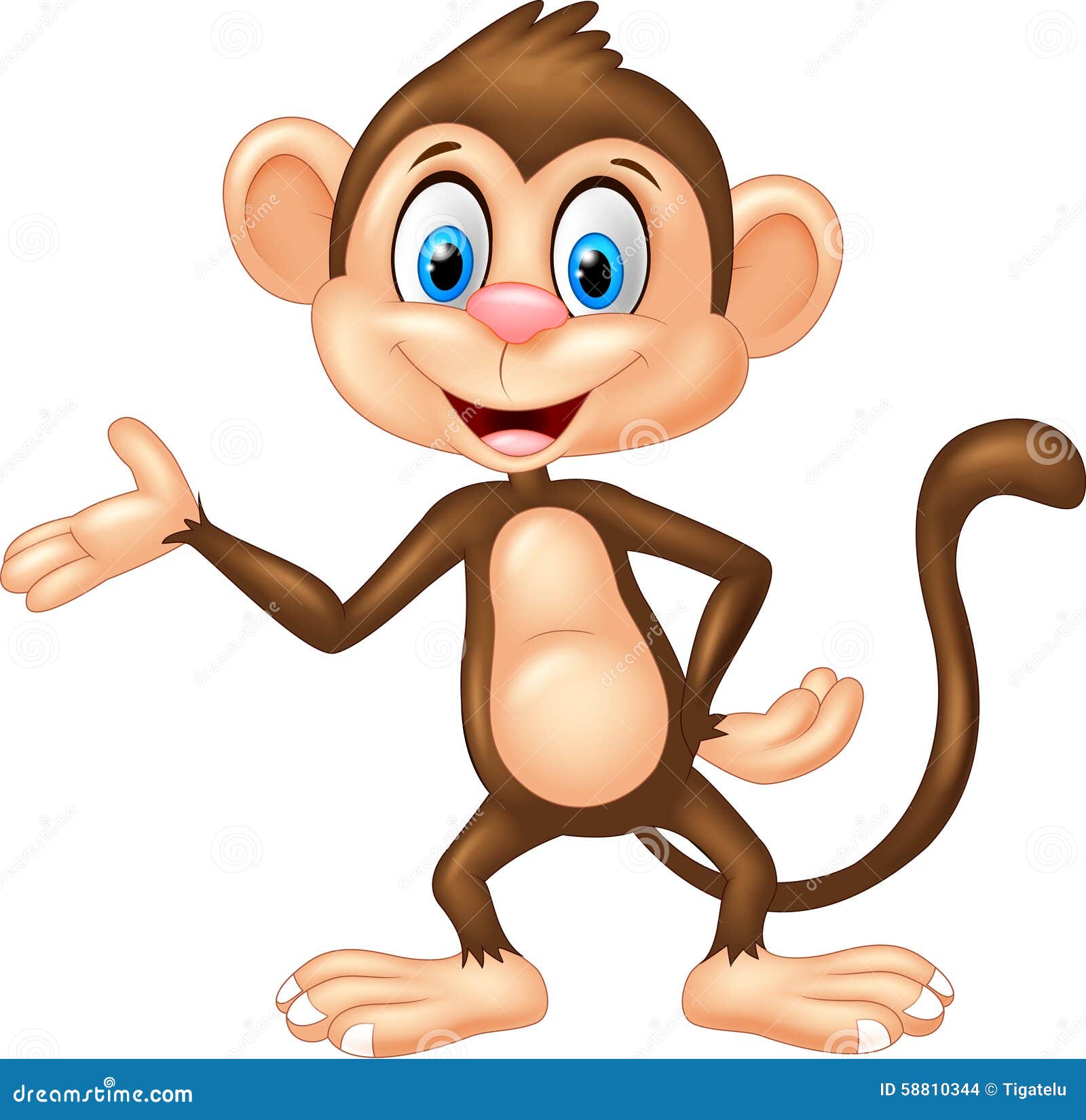 Cartoon Monkey Presenting Stock Vector - Image: 58810344