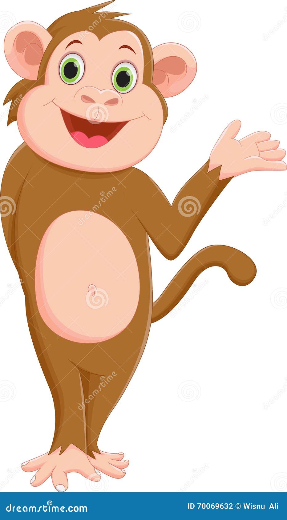 Cartoon monkey presenting stock vector. Illustration of happy - 70069632