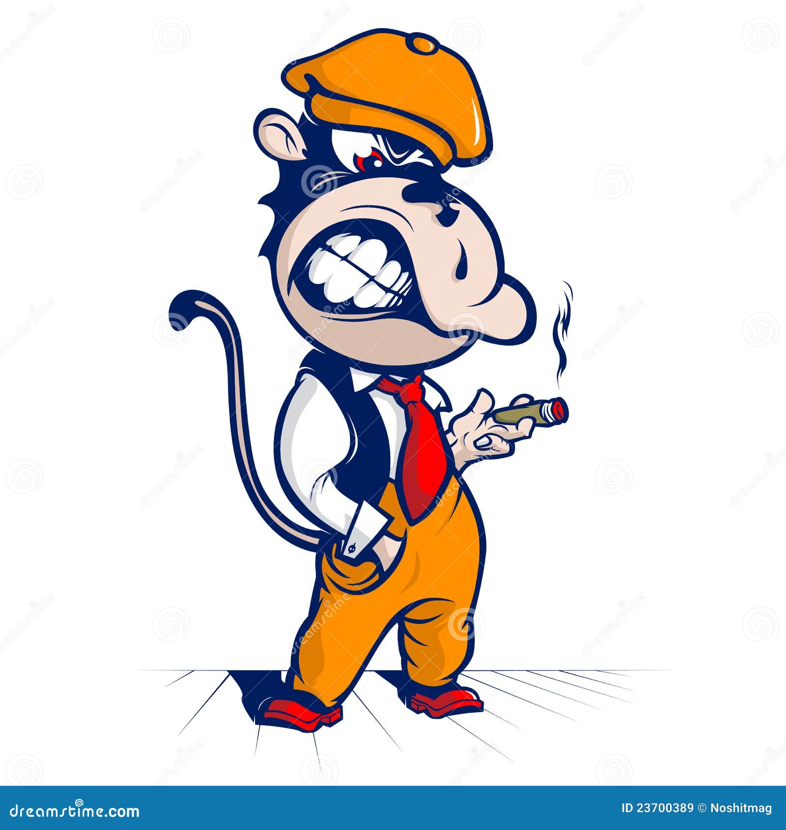 Cartoon monkey smoke stock vector. Illustration of cute - 23700389