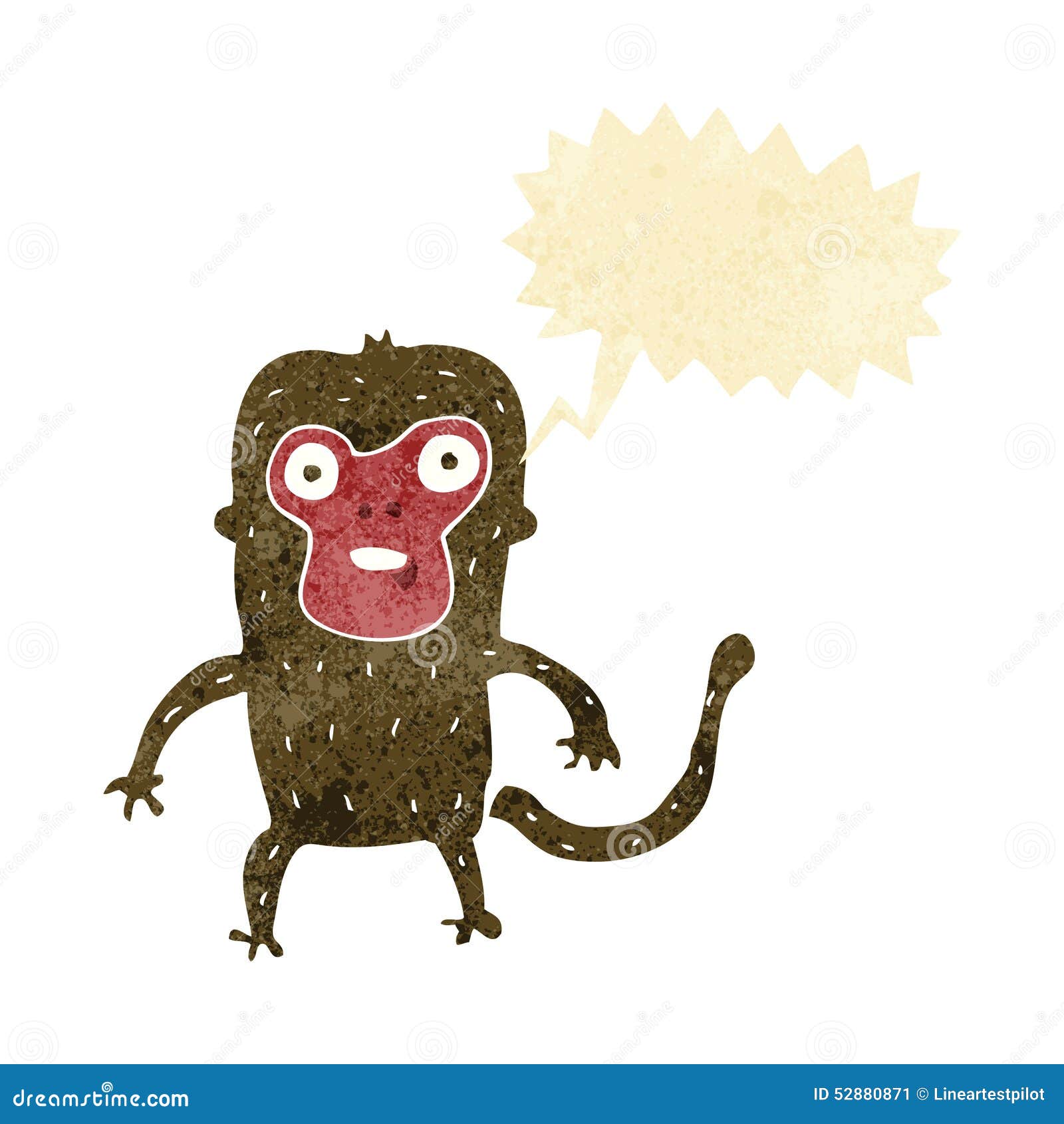Cartoon Monkey with Speech Bubble Stock Illustration - Illustration of ...