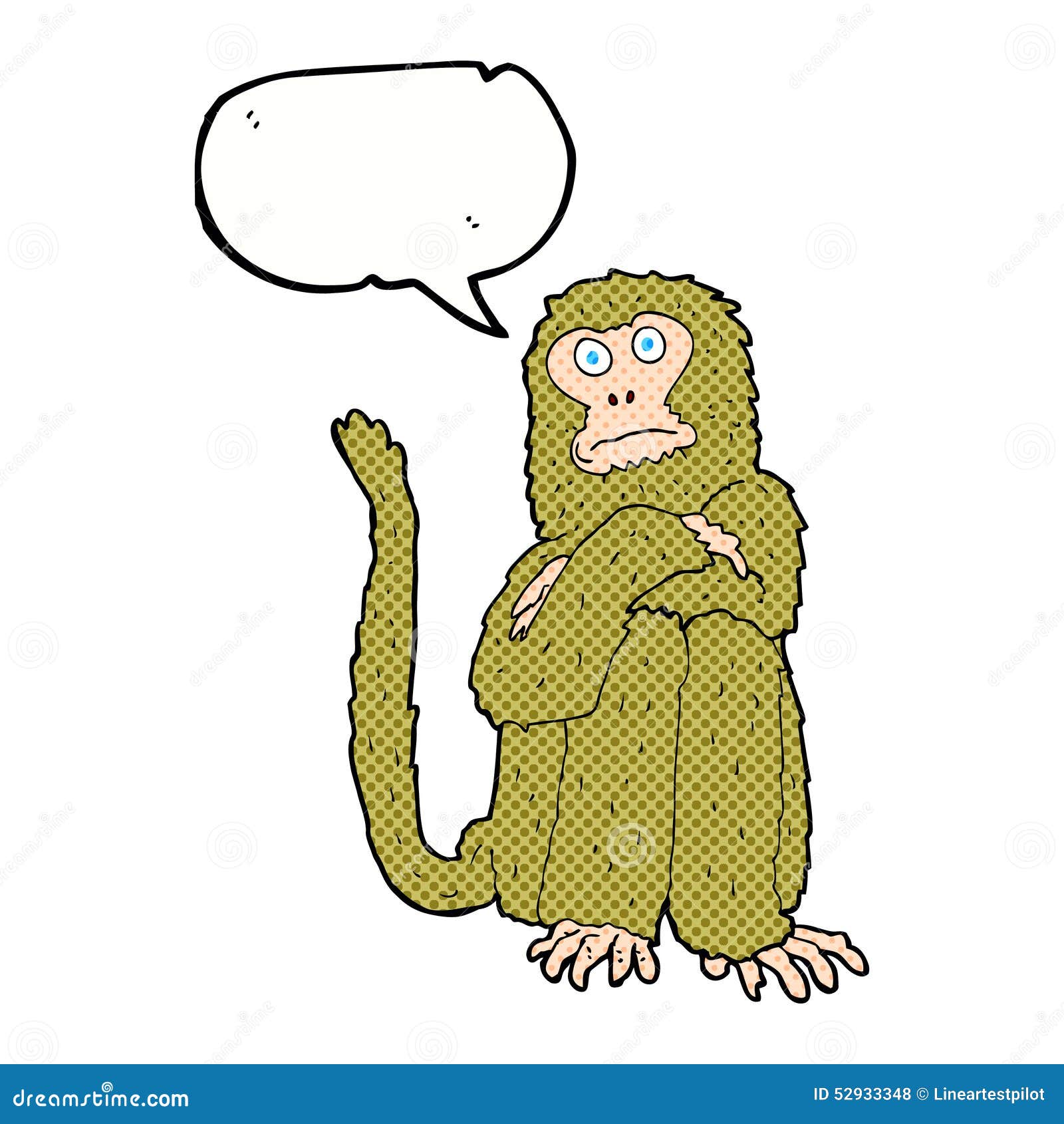 Cartoon Monkey with Speech Bubble Stock Illustration - Illustration of simple, drawing: 52933348