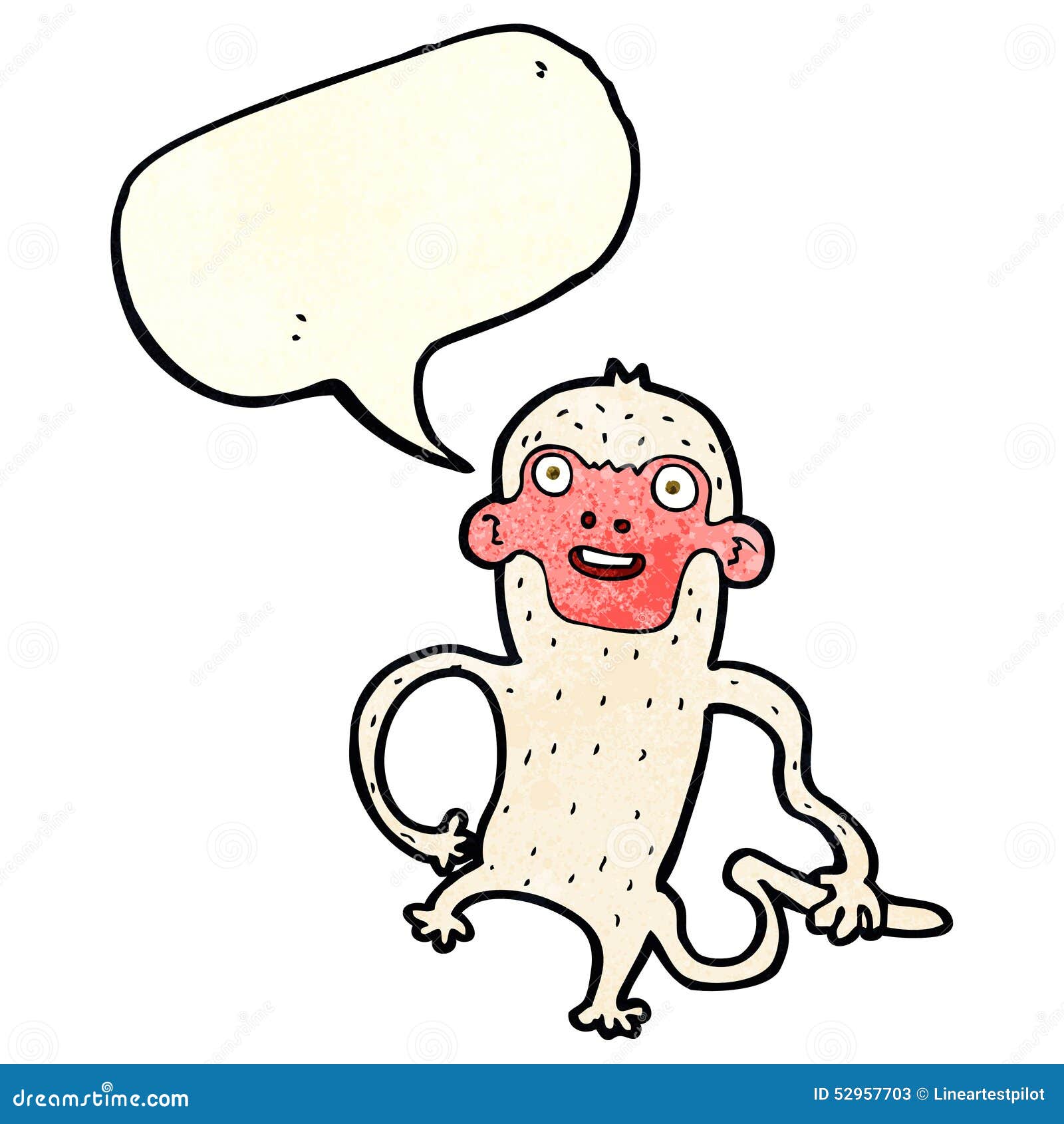 Cartoon Monkey with Speech Bubble Stock Illustration - Illustration of ...