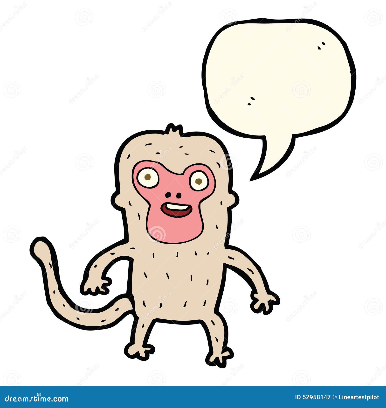Cartoon Monkey with Speech Bubble Stock Illustration - Illustration of ...