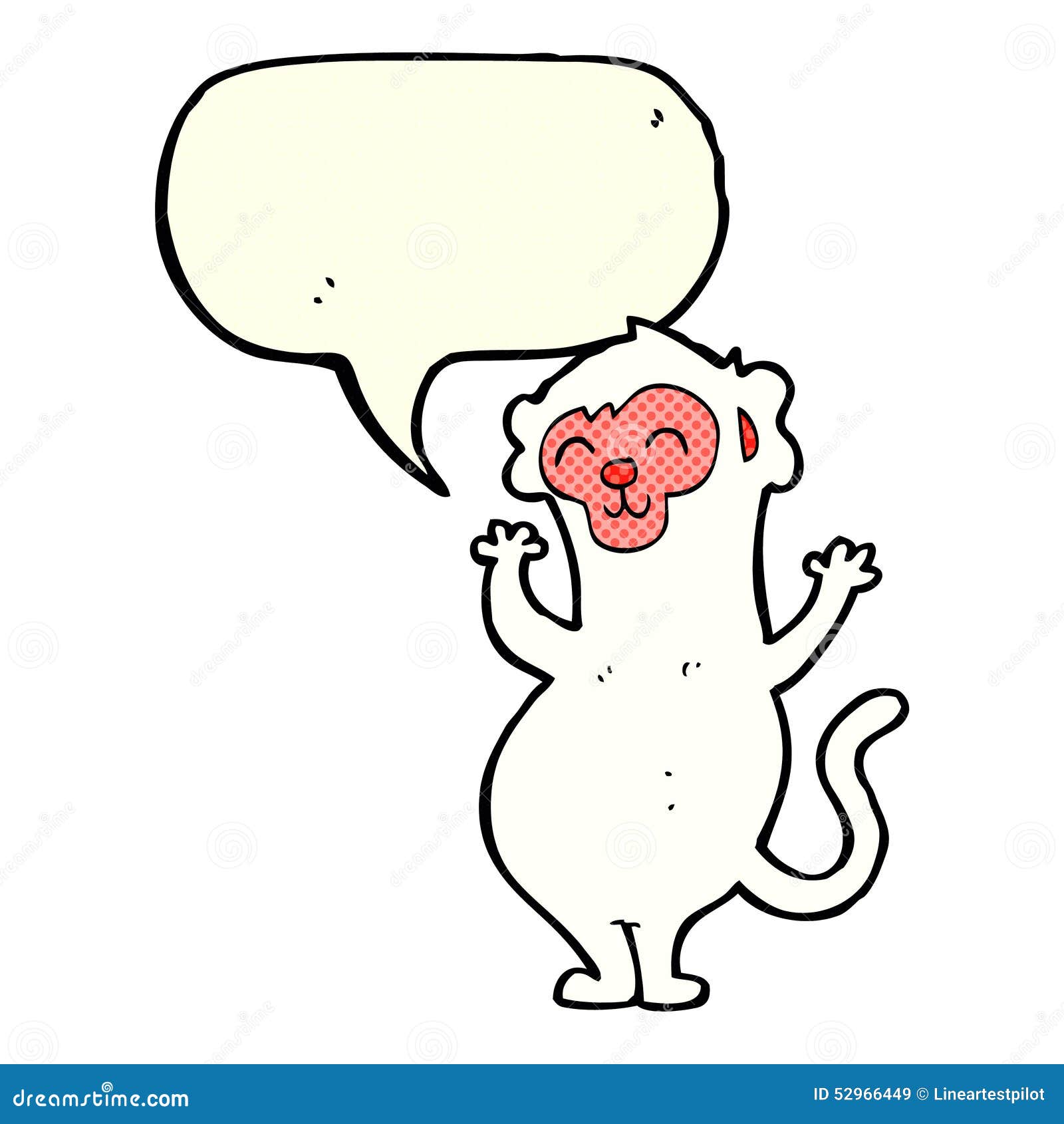 Cartoon Monkey with Speech Bubble Stock Illustration - Illustration of ...