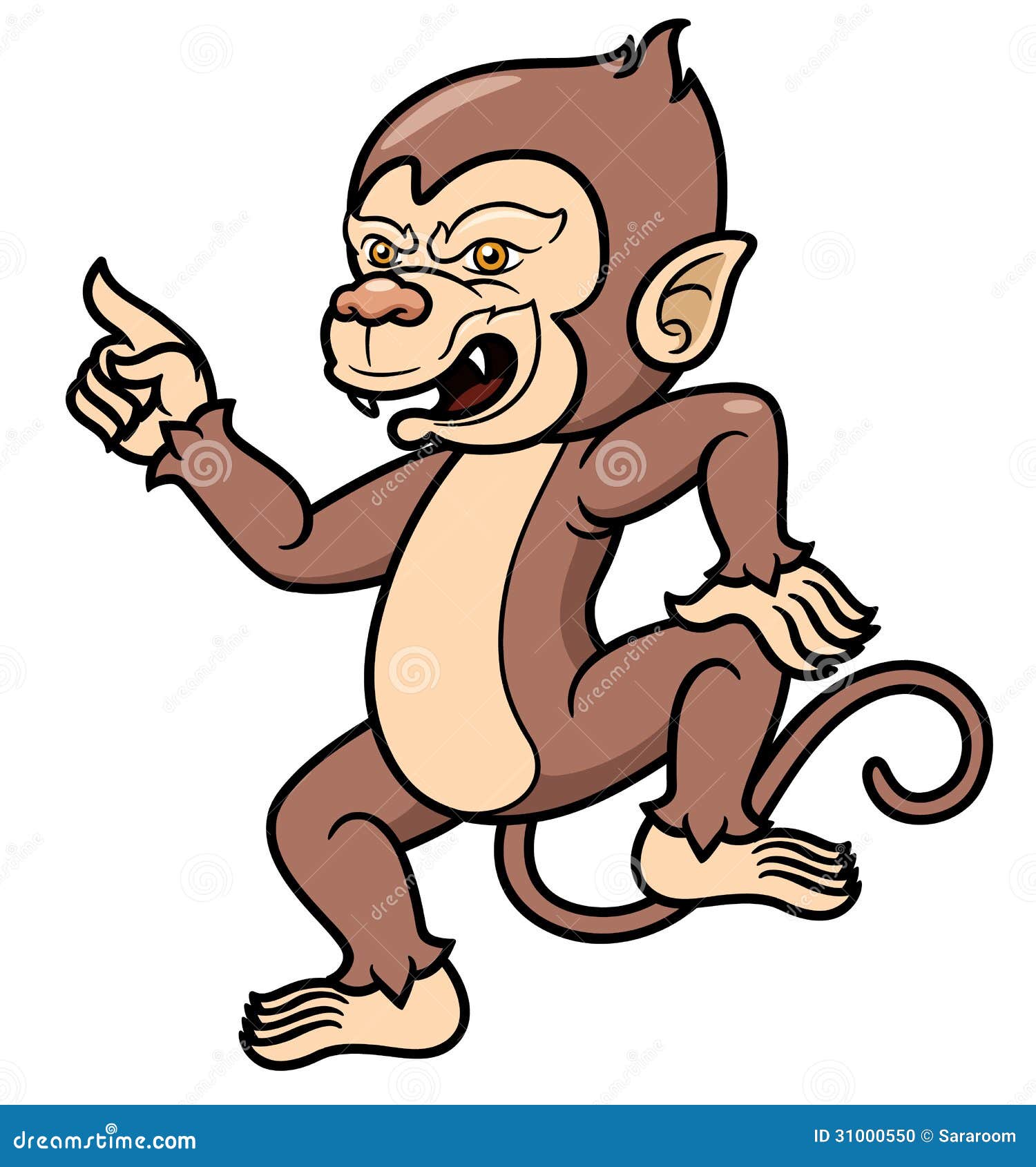 Cartoon Monkey stock vector. Illustration of action, wild - 31000550