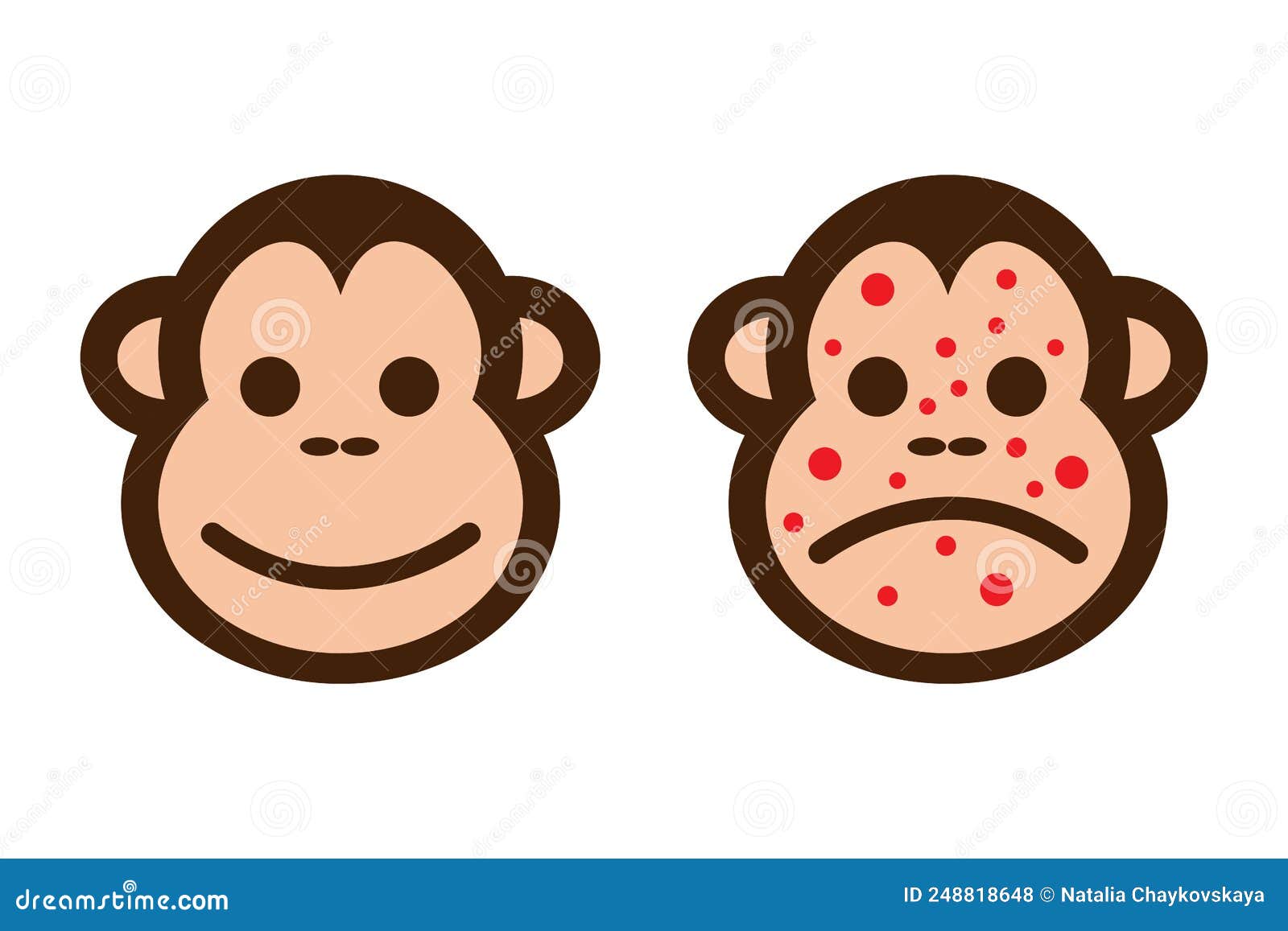 Cartoon Monkey Virus or Monkeypox. Infectious Disease Stock ...