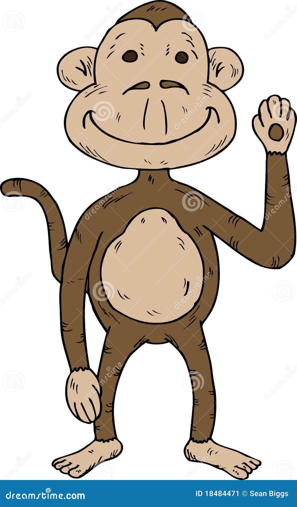 Cartoon monkey waving stock vector. Illustration of childlike - 18484471