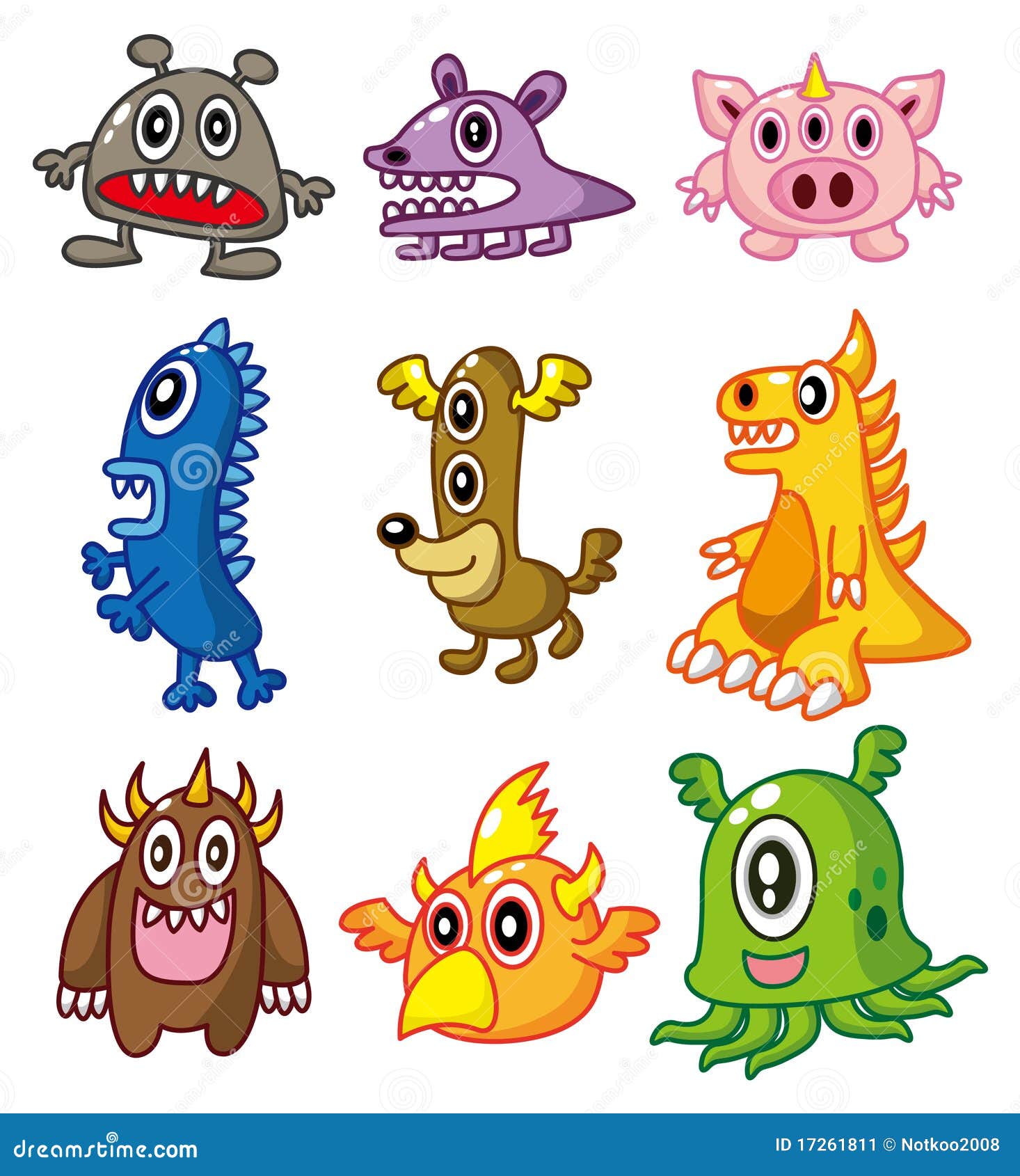 Cartoon Monster stock vector. Illustration of cream, bake - 17261811