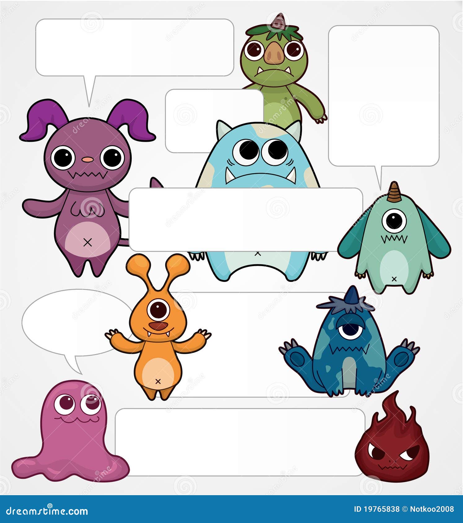 Cartoon monster card stock vector. Illustration of happy - 19765838