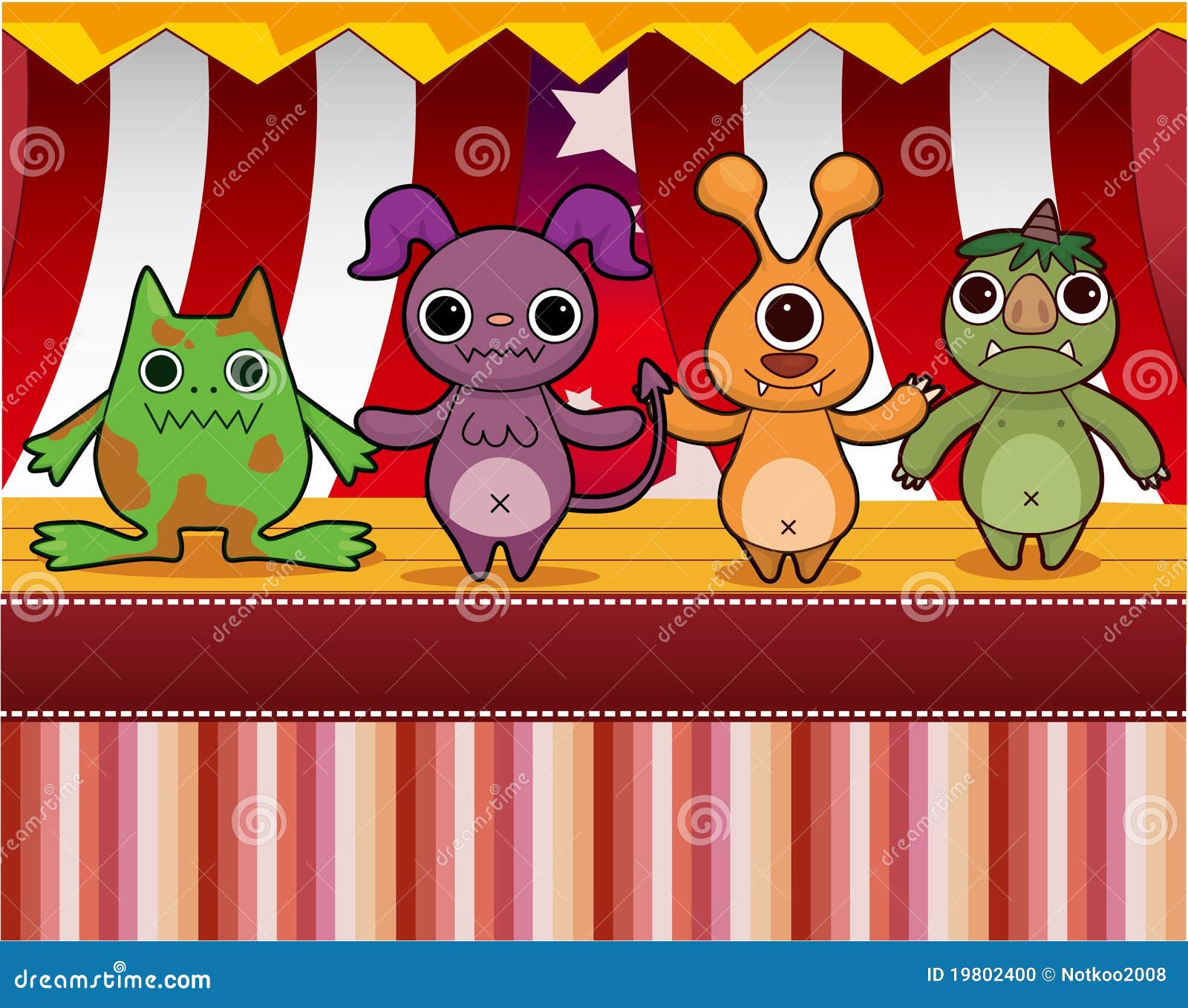 Cartoon Monster card stock vector. Illustration of cartoon - 19802400