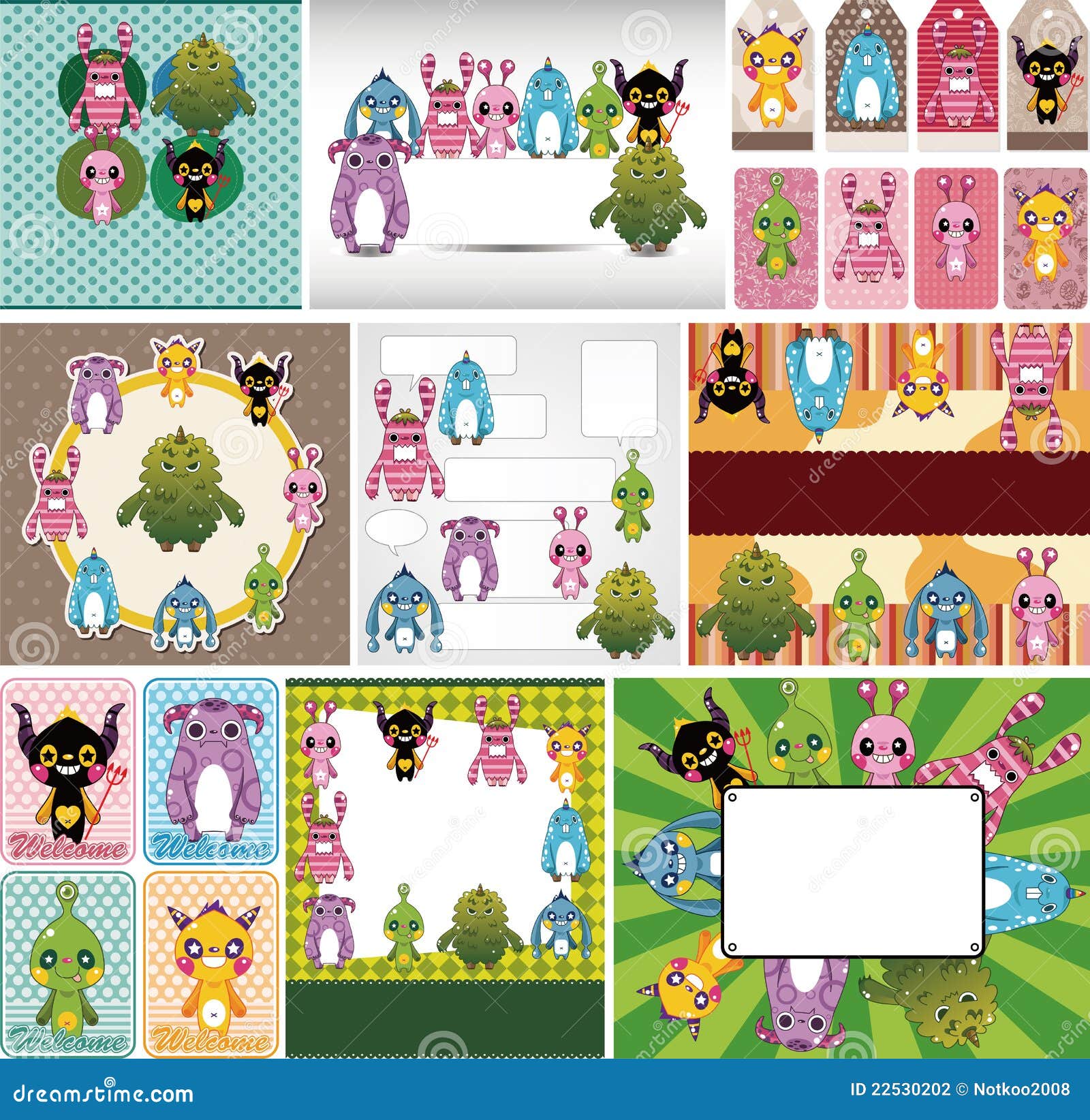 Cartoon Monster Card Vector Illustration | CartoonDealer.com #22530202