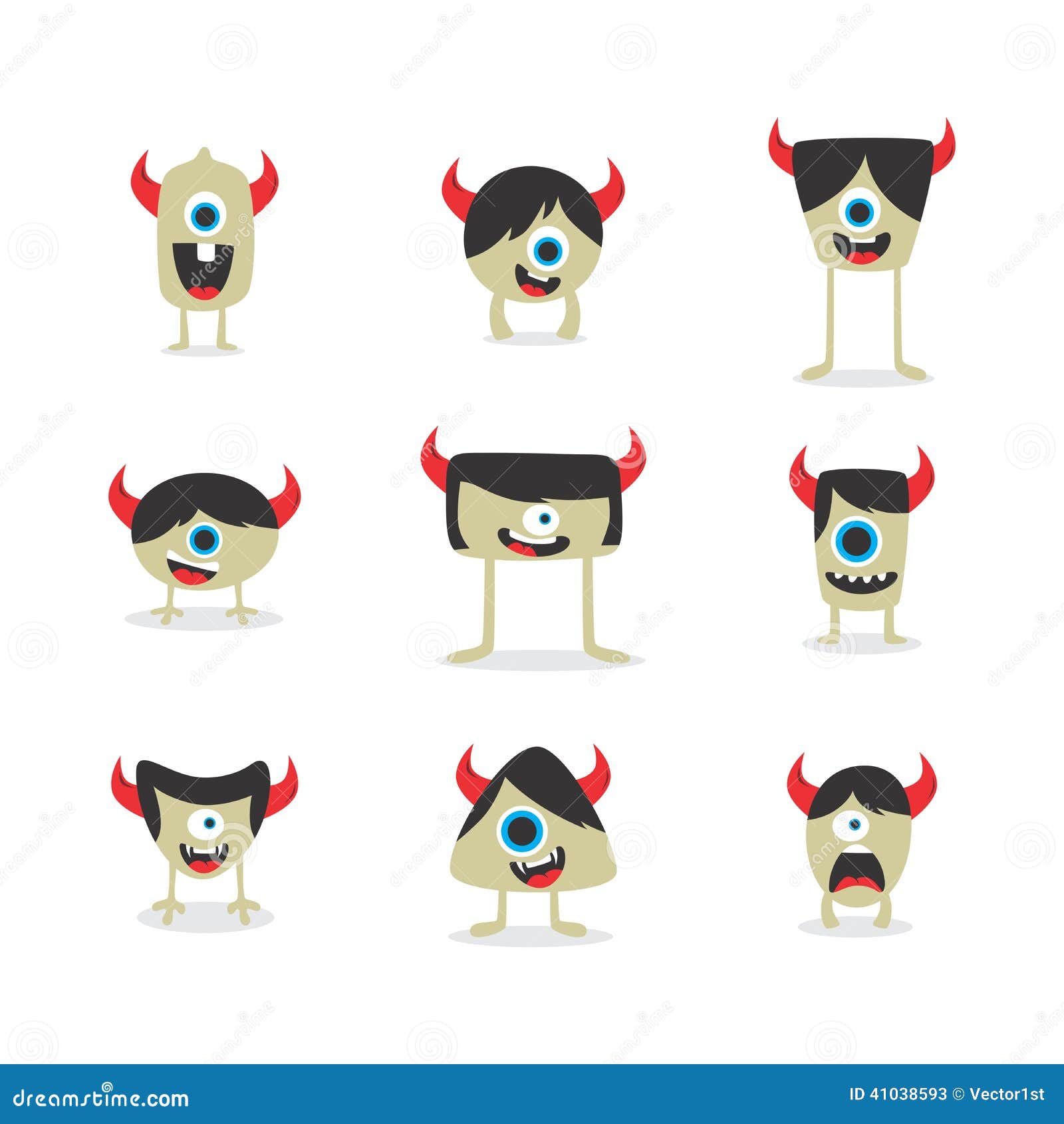 Cartoon monster character stock vector. Illustration of creature - 41038593