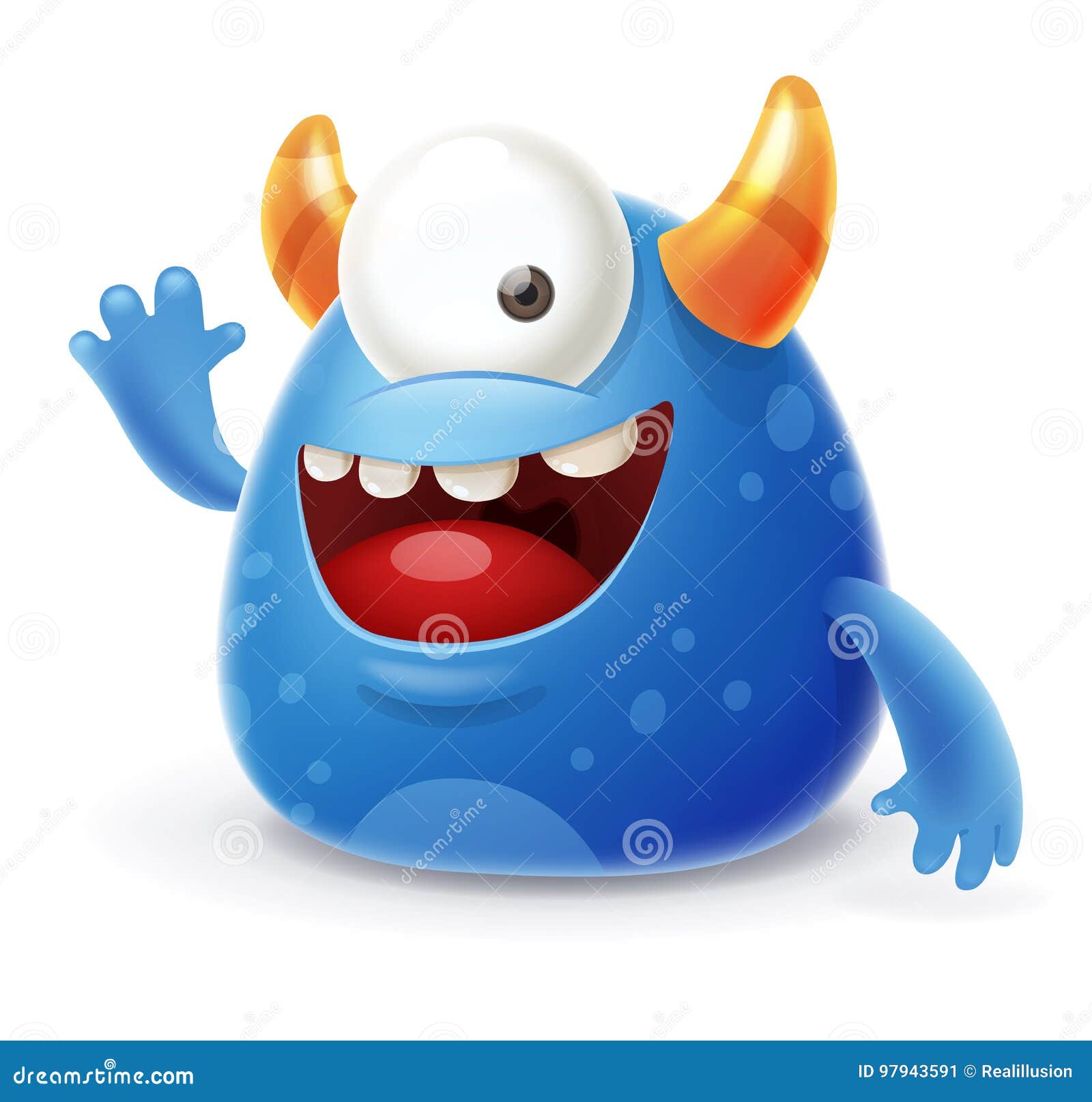 Cartoon Monster stock vector. Illustration of bright - 97943591
