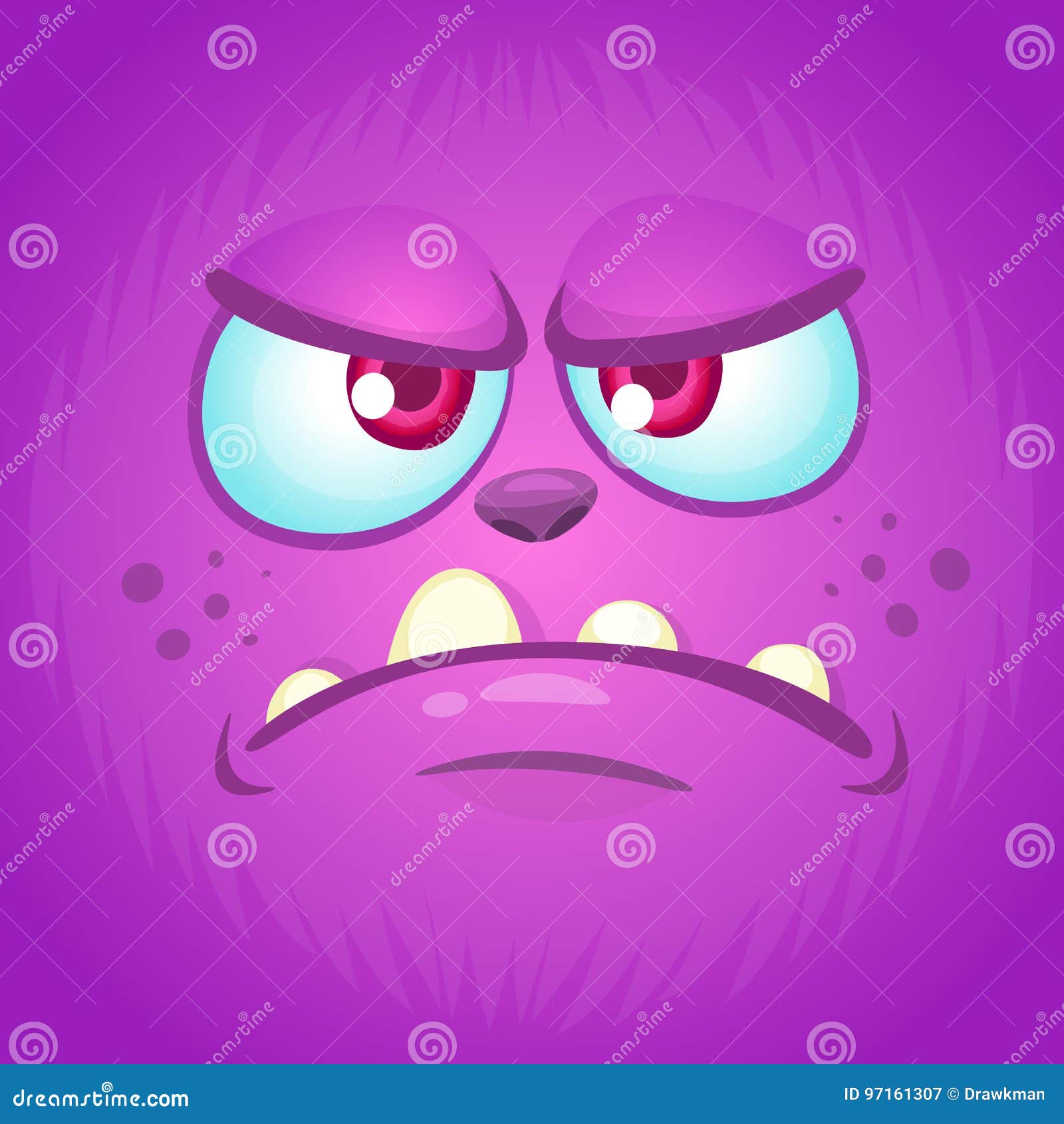 Cartoon Monster Face. Funny Monster Mask. Stock Vector - Illustration ...