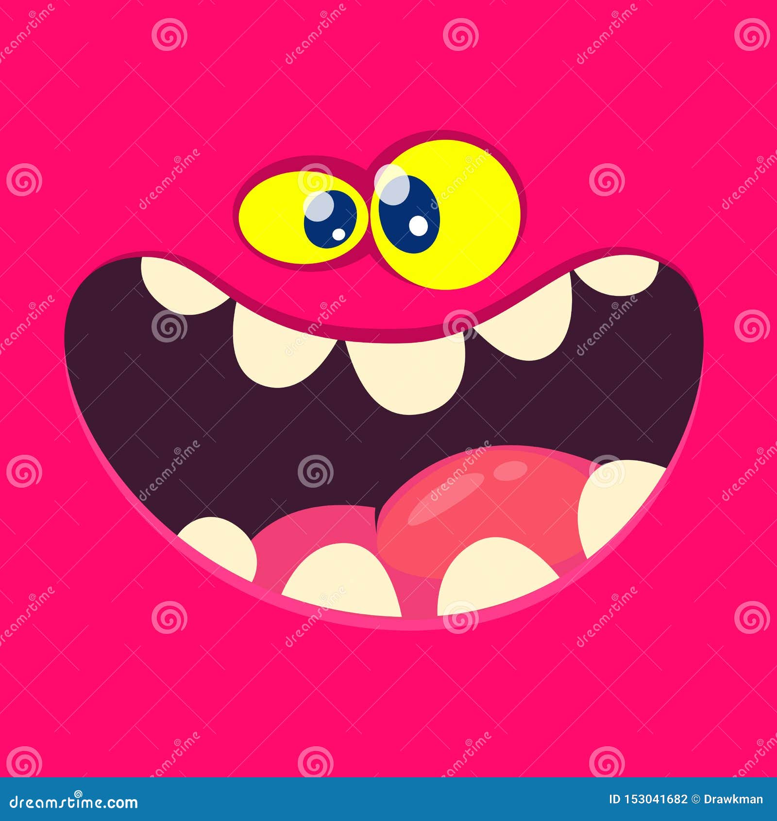 Cartoon Monster Face. Vector Halloween Monster Avatar. Monster ...