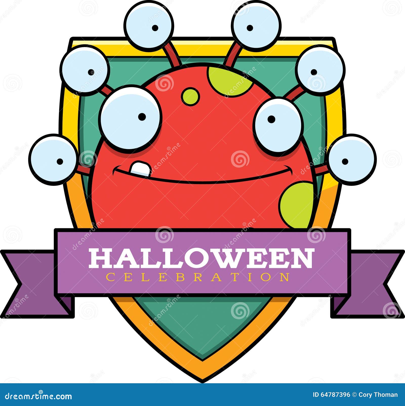 Cartoon Monster Halloween Graphic Stock Vector - Illustration of line ...