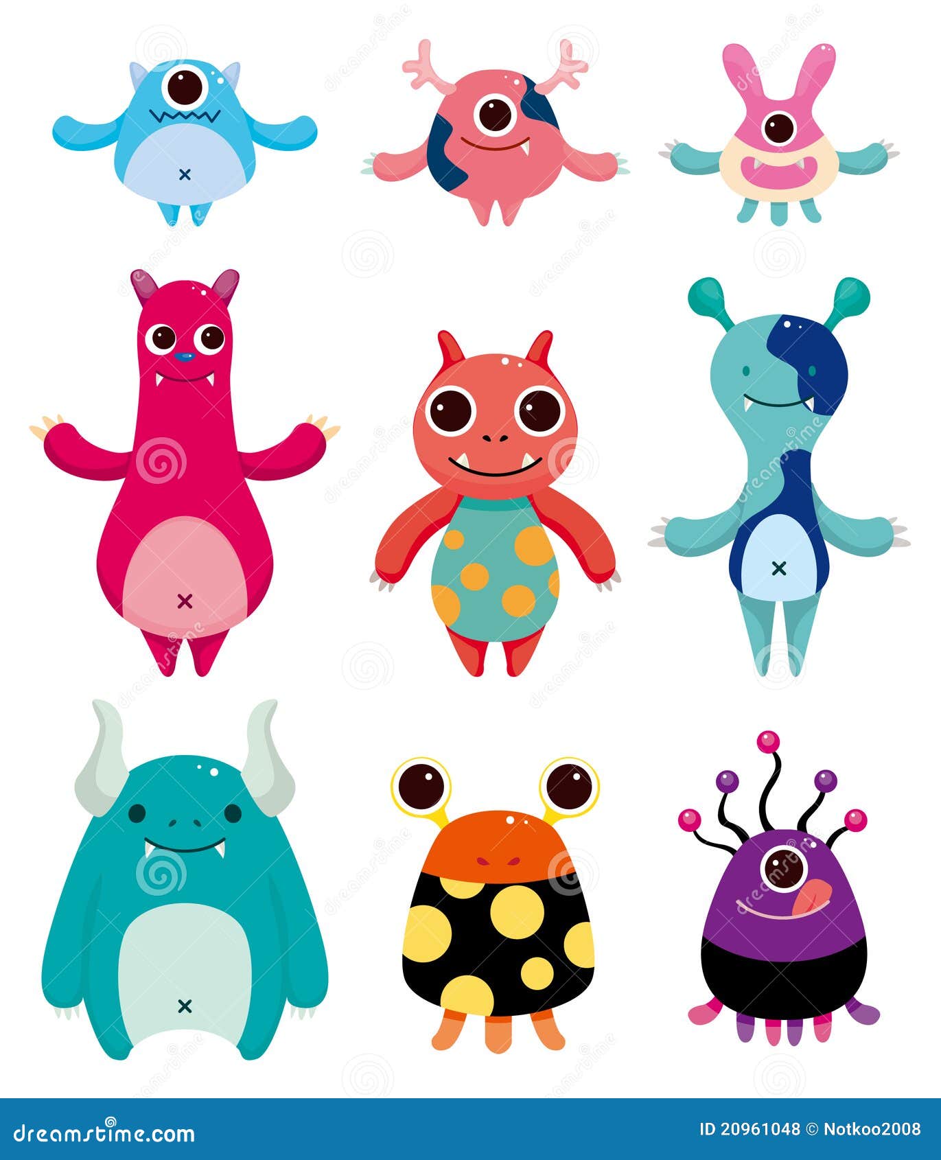 Cartoon monster icons stock vector. Illustration of alien - 20961048