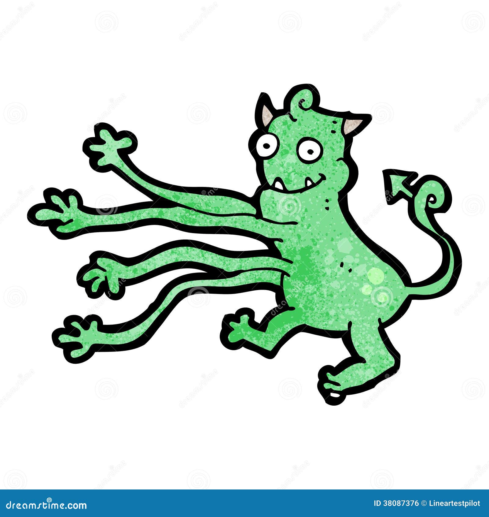 Cartoon Monster with Long Arms Stock Vector - Illustration of hand ...