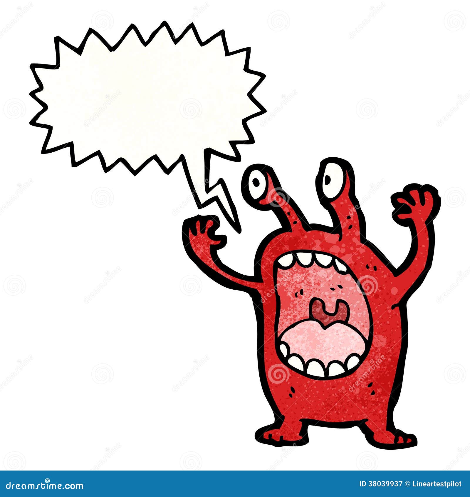 Cartoon Monster with Speech Bubble Stock Vector - Illustration of ...