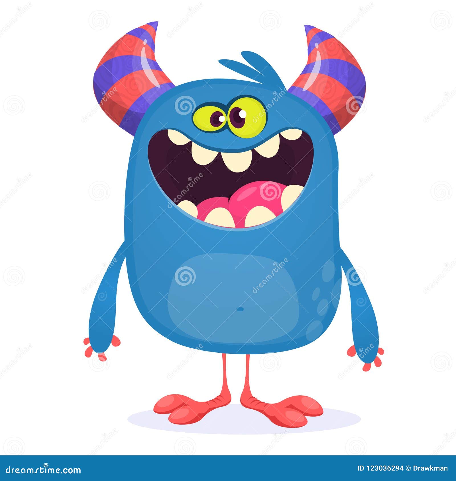 Cartoon Monster on Tiny Legs. Vector Character. Stock Vector ...