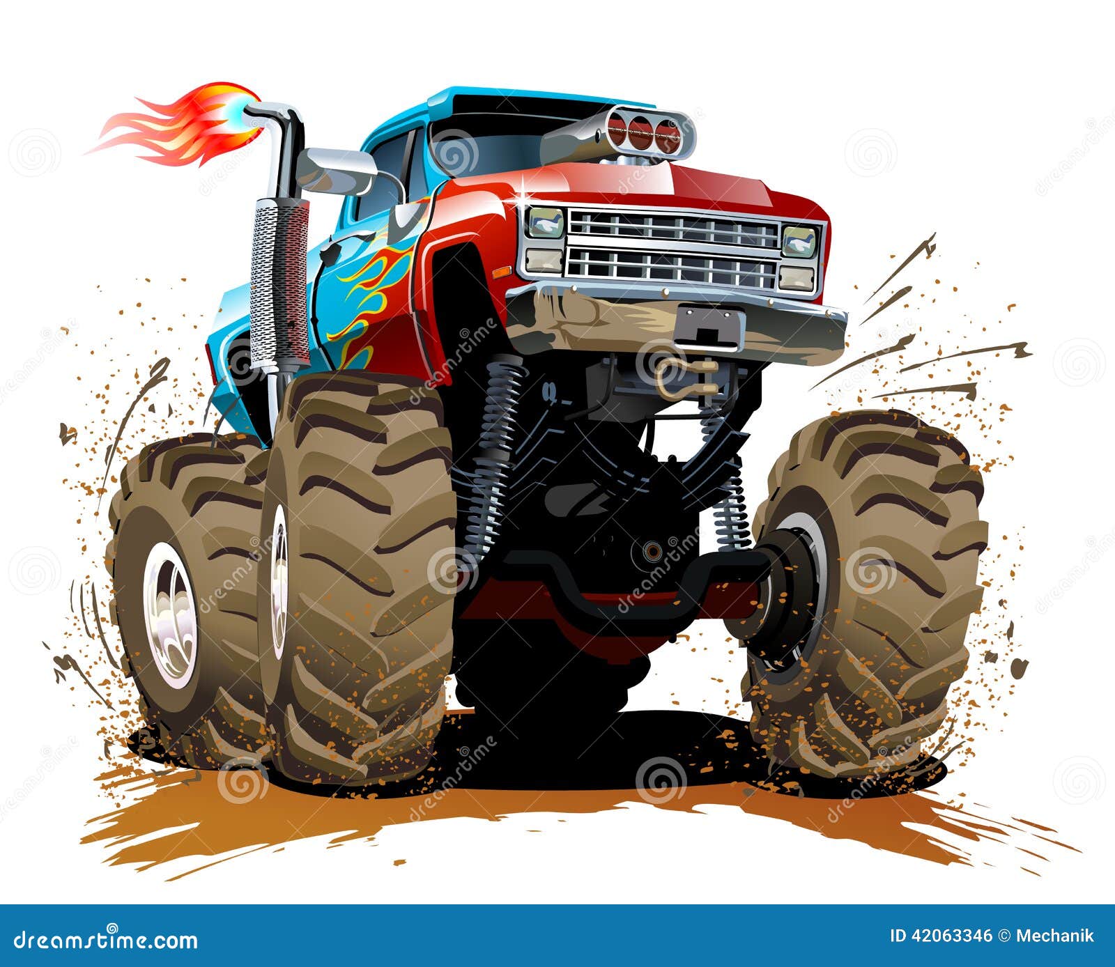 Cartoon Monster Truck stock vector. Illustration of cool - 42063346