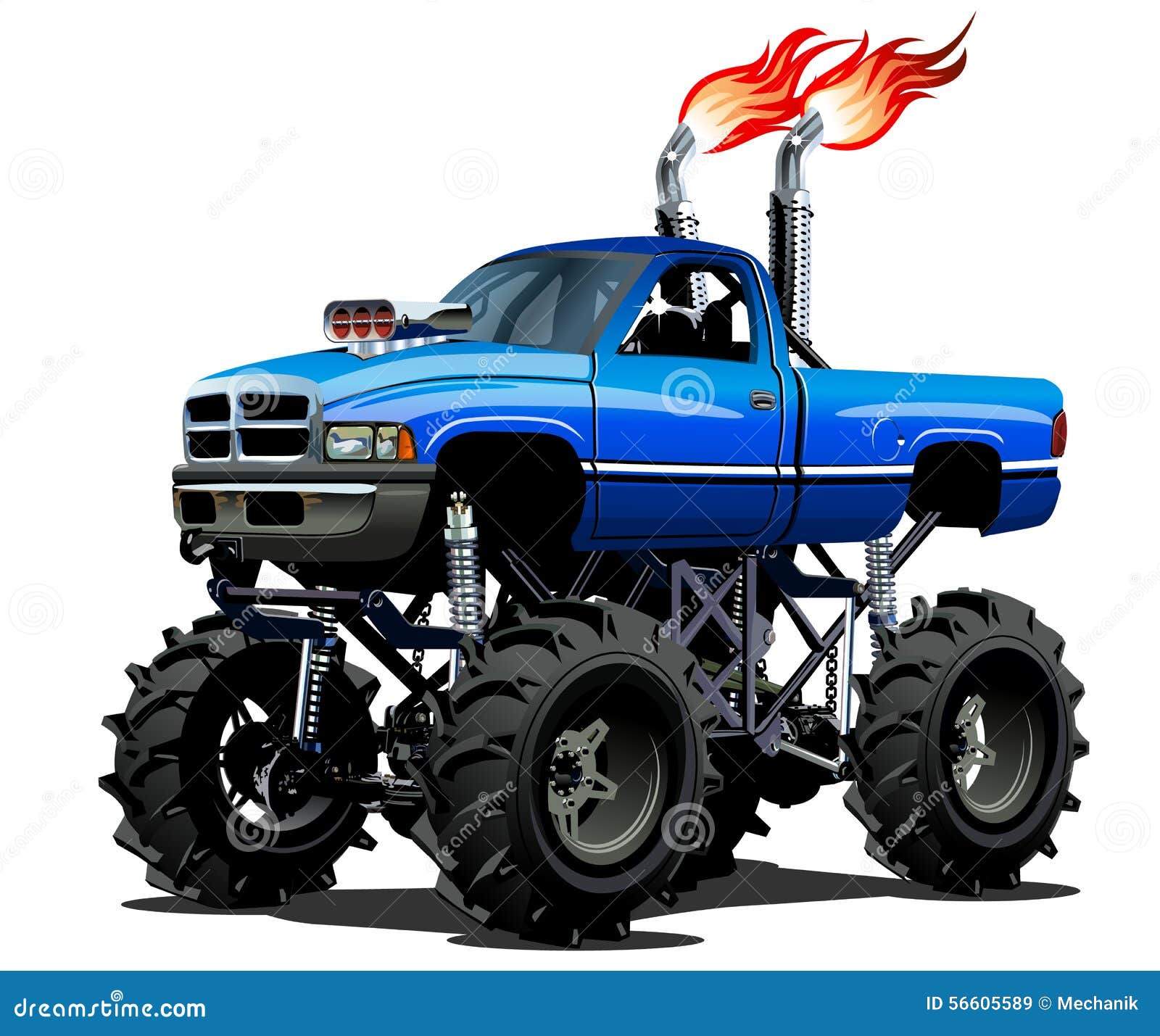 Cartoon Monster Truck stock vector. Illustration of automotive - 56605589