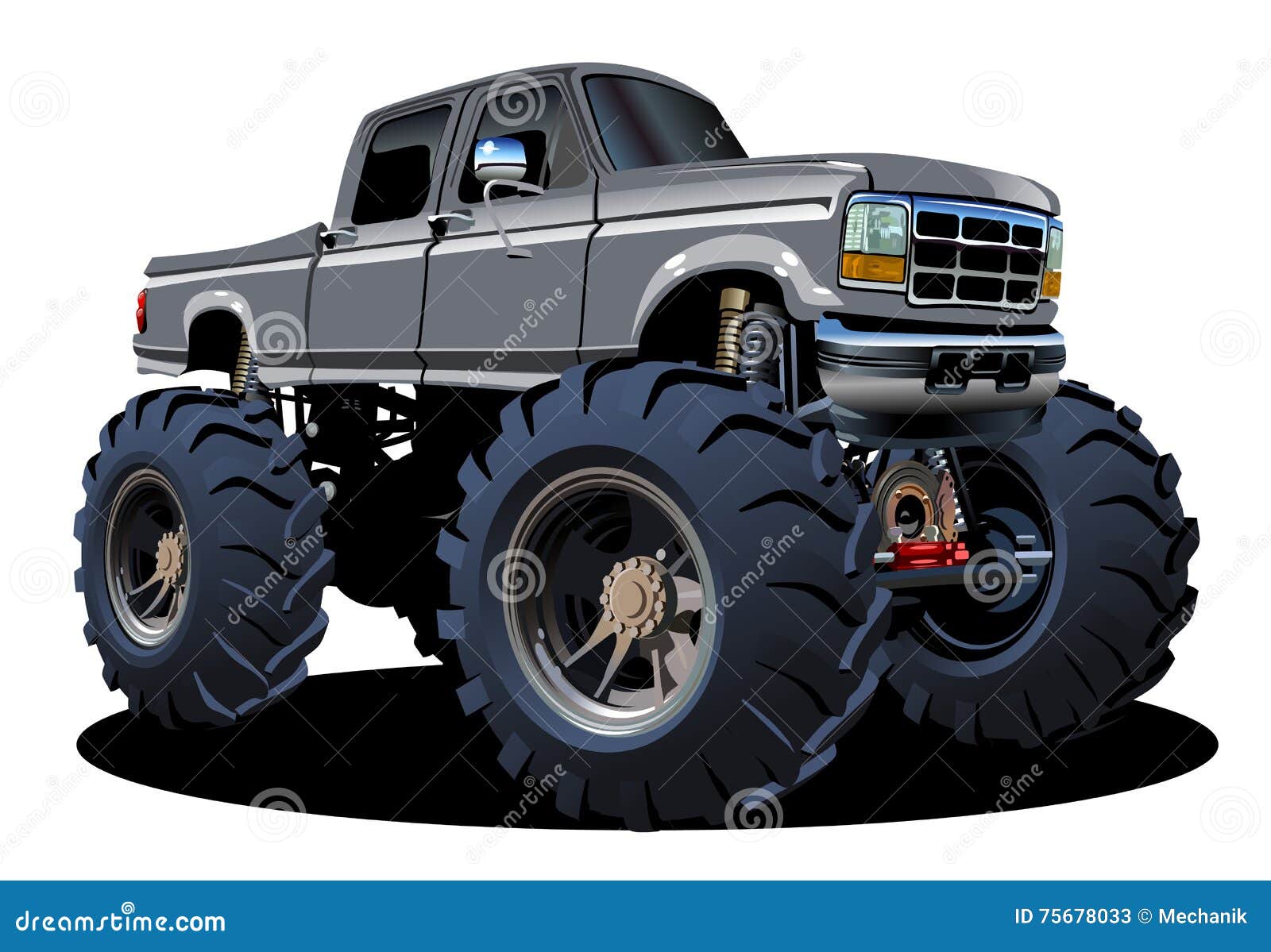 Cartoon Monster Truck stock vector. Illustration of pick - 75678033