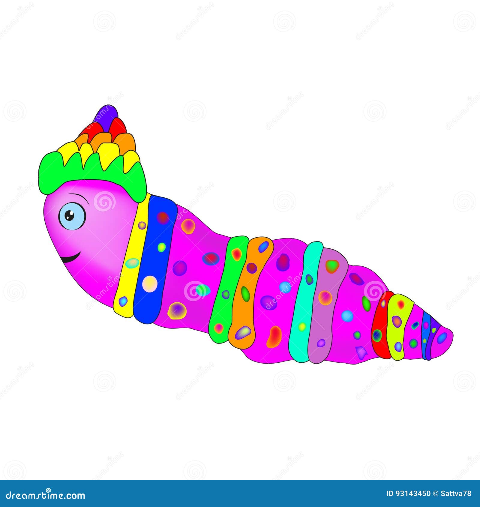 Cartoon monster worm stock vector. Illustration of design - 93143450