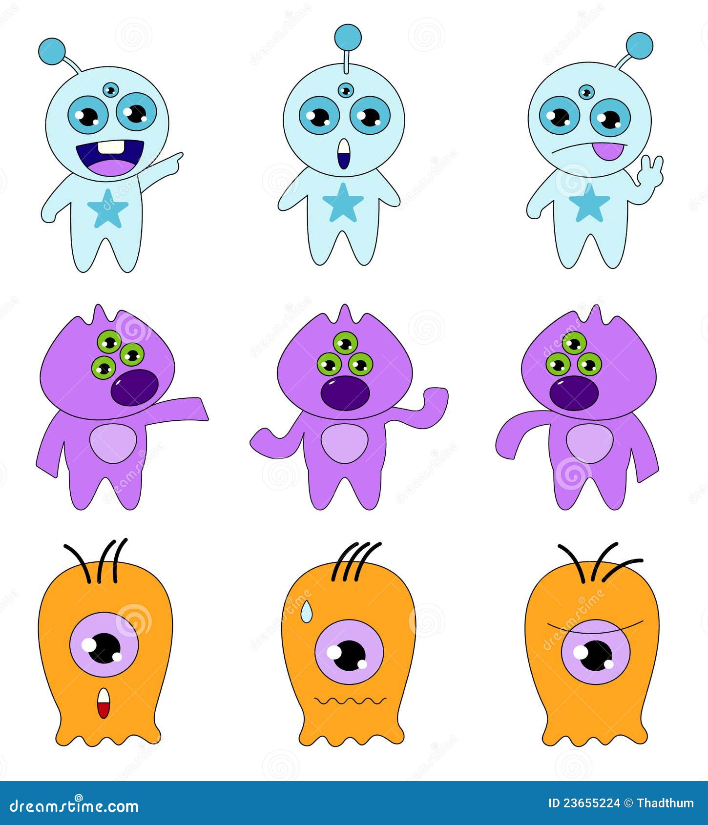 Cartoon Monsters Clipart stock vector. Illustration of colours - 23655224