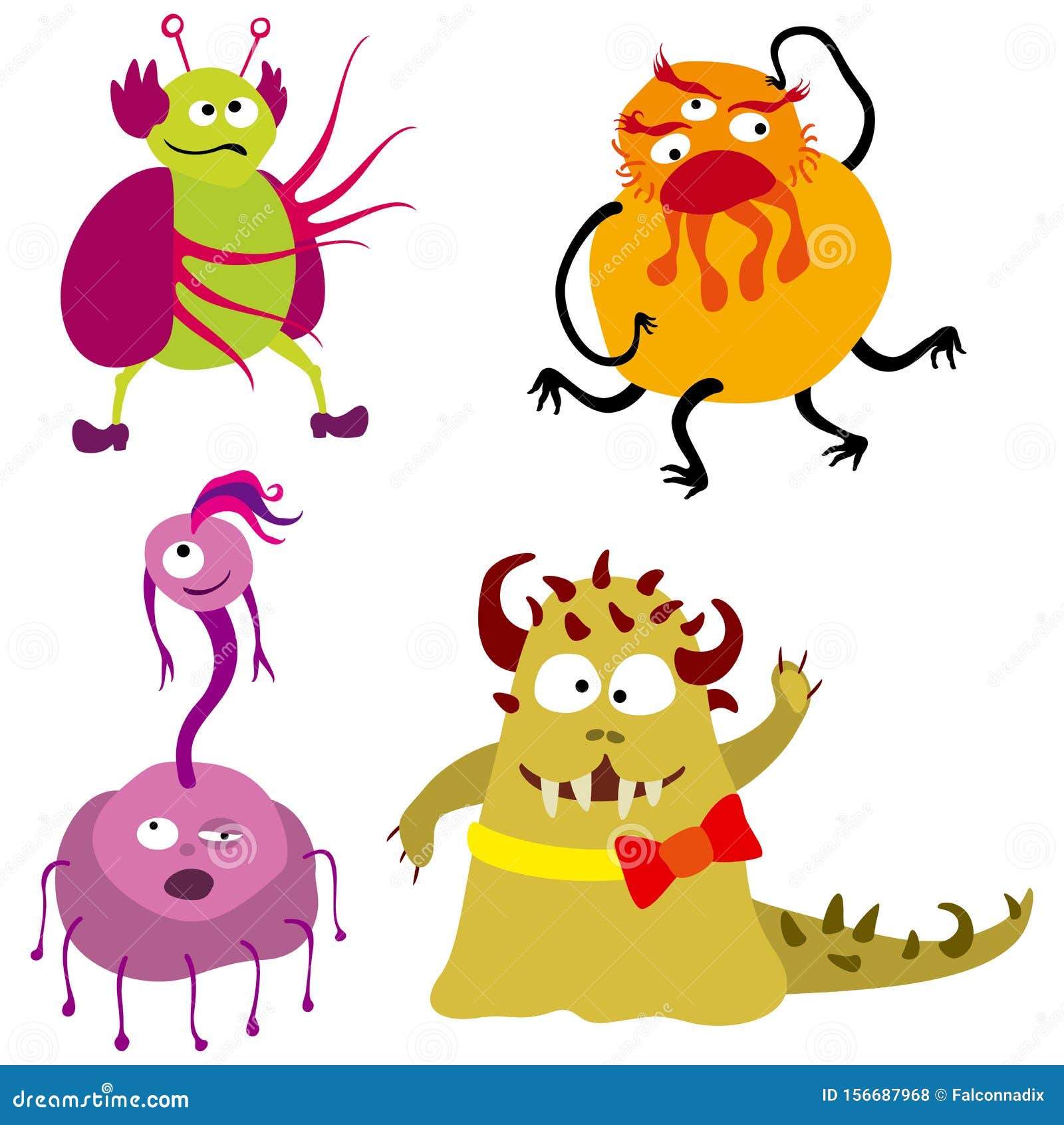 Cartoon monsters set stock vector. Illustration of monstrosity - 156687968