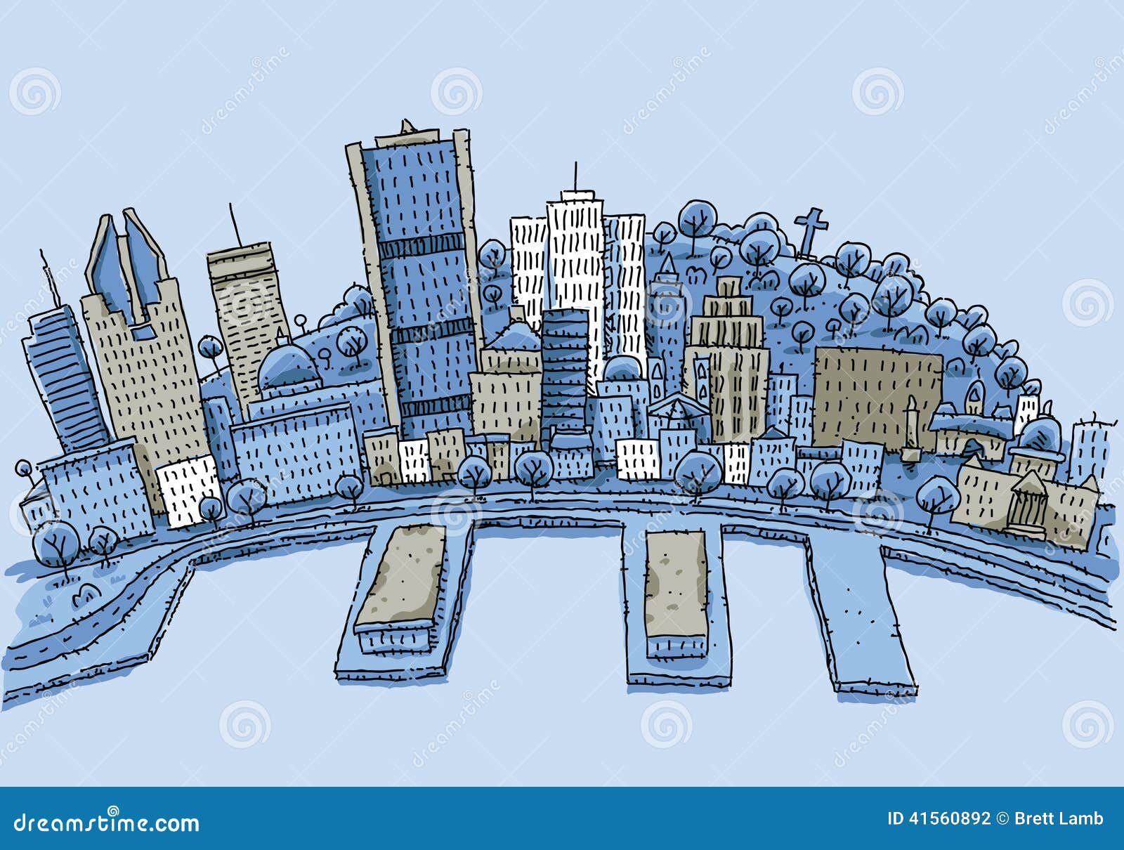 Cartoon Montreal stock illustration. Illustration of cartoon - 41560892