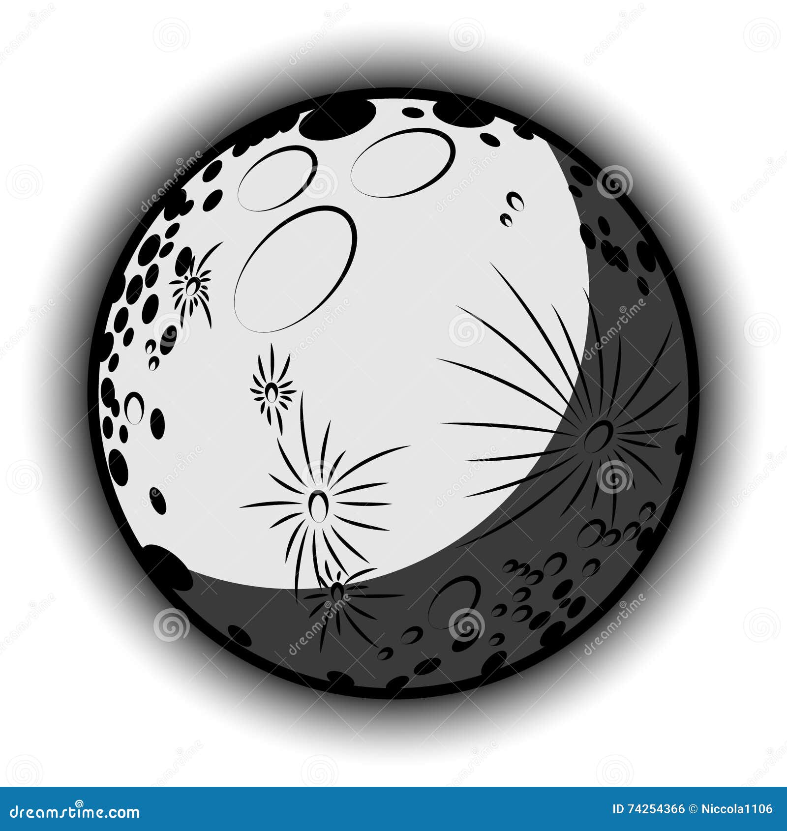 Cartoon Moon Background stock vector. Illustration of celestial - 74254366