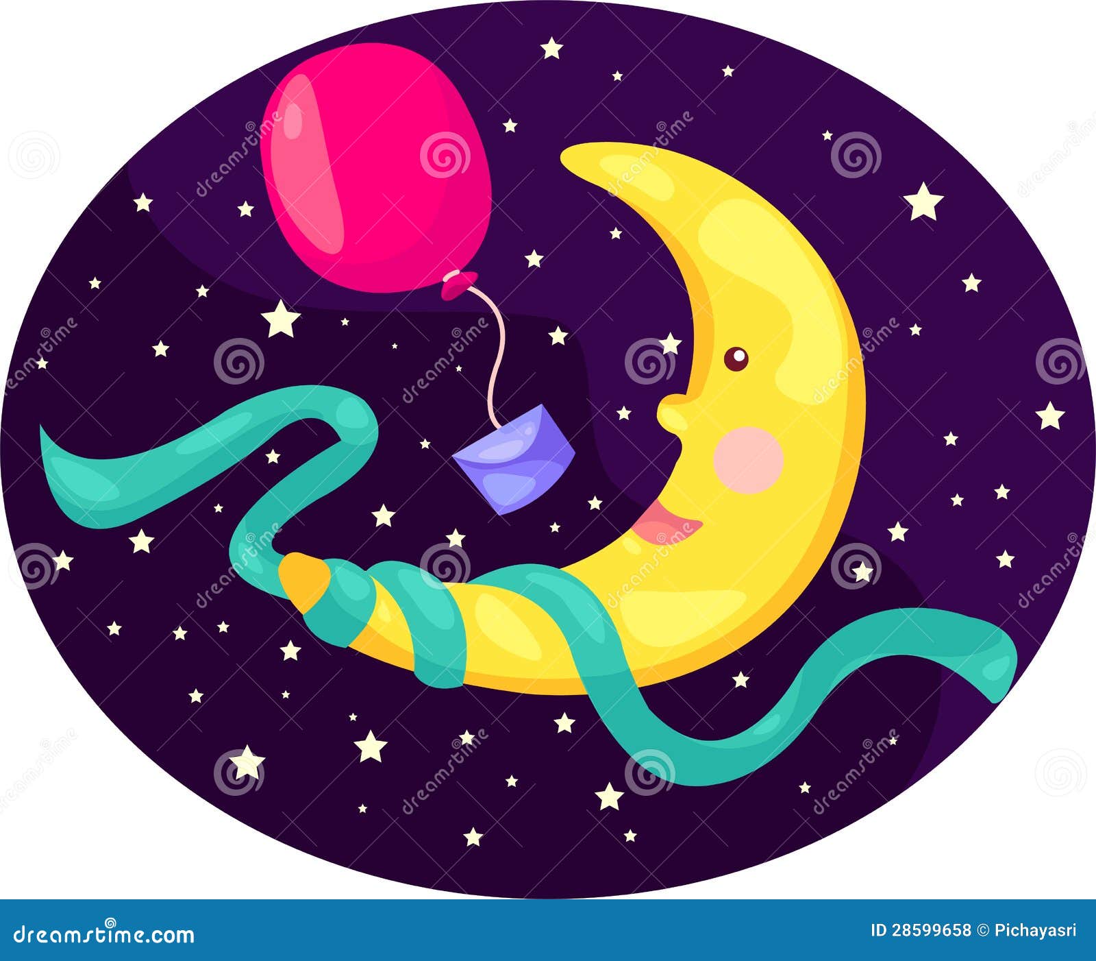 Cartoon Moon.Vector Illustration Of Moon With Background ...