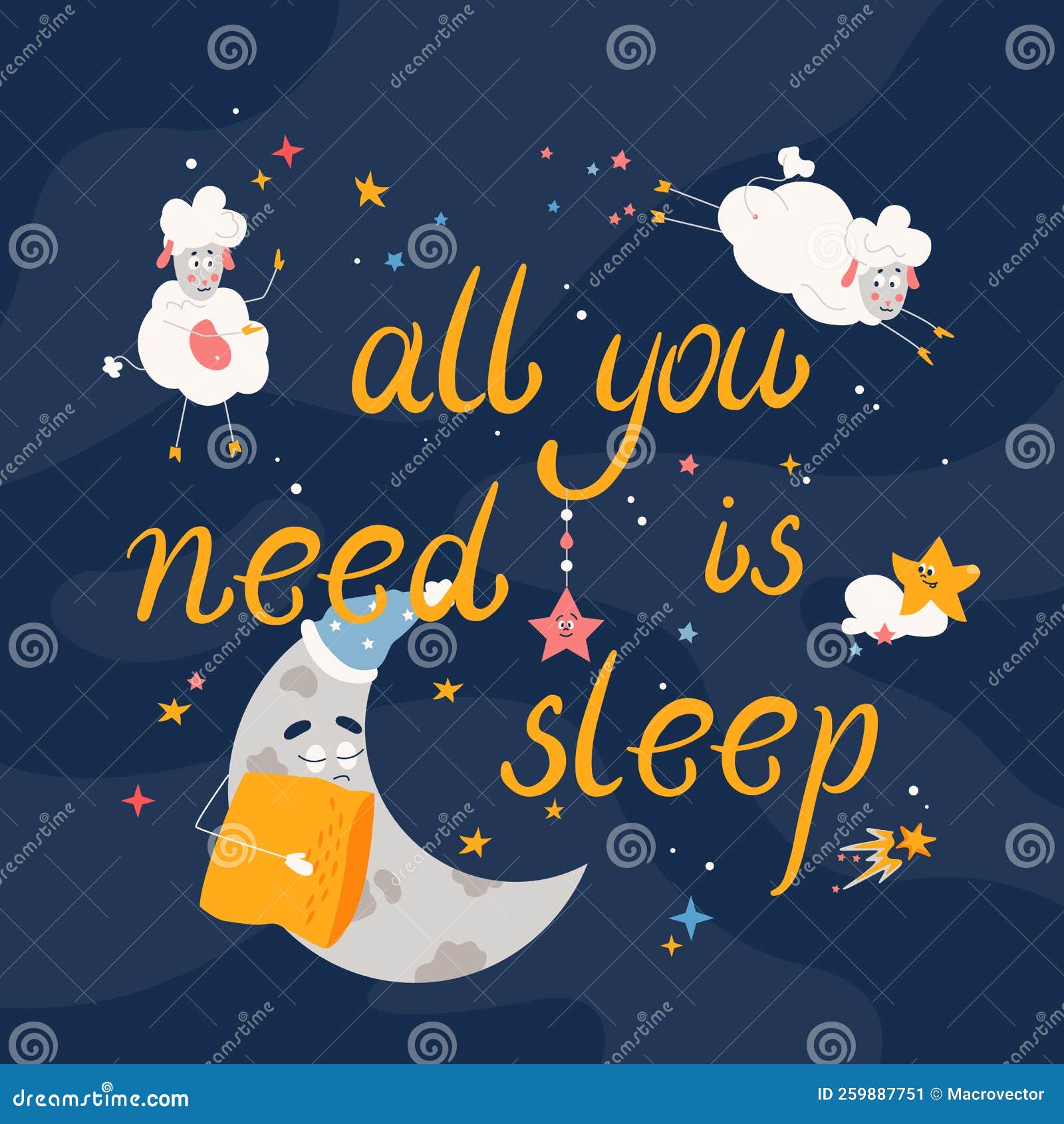 Moon In Flat Dasign Style. Night Space Astronomy And Nature Moon Icon ...